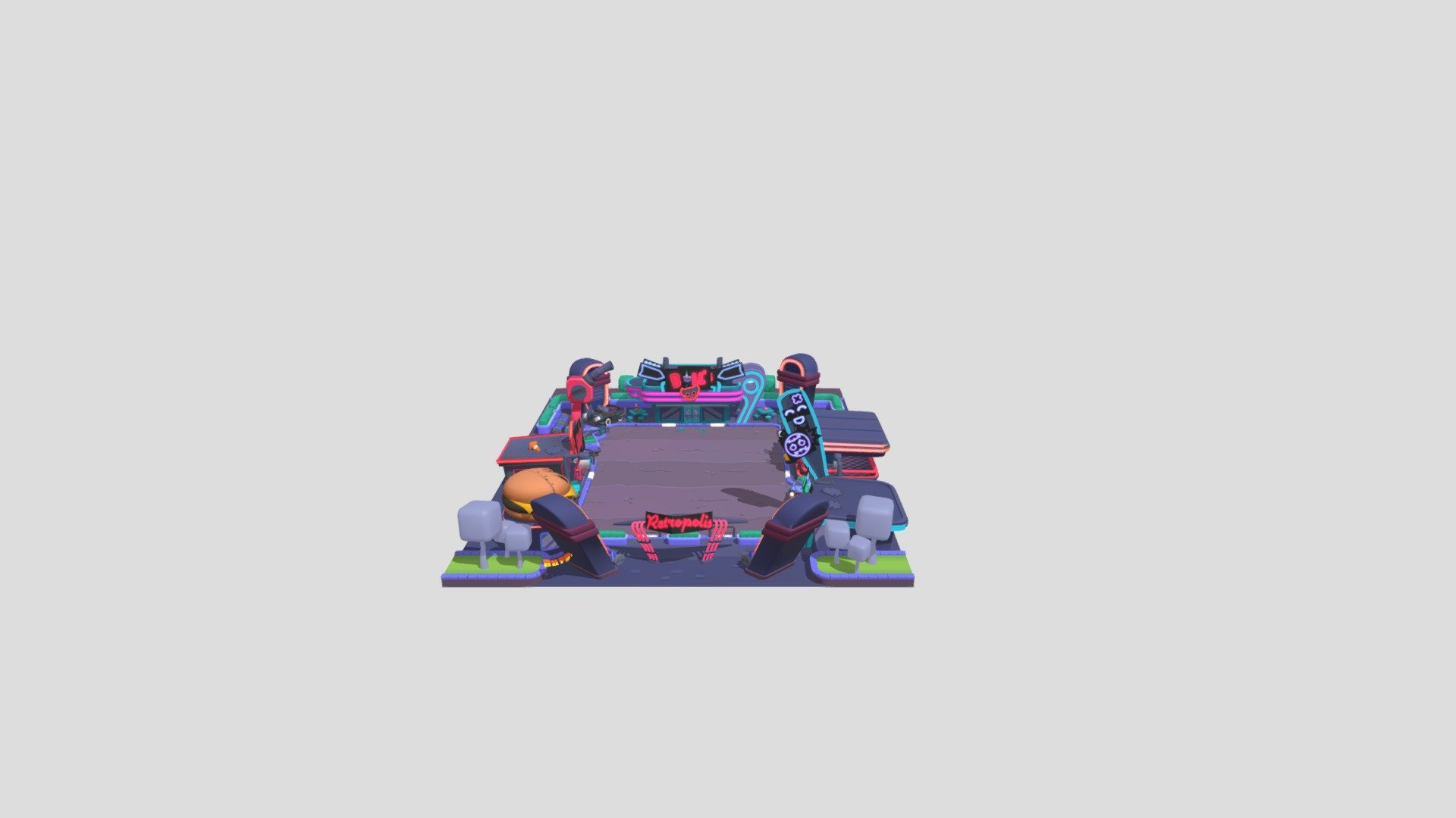 retropolis - Download Free 3D model by SP (@adamhero30) [9f66323] - Sketchfab