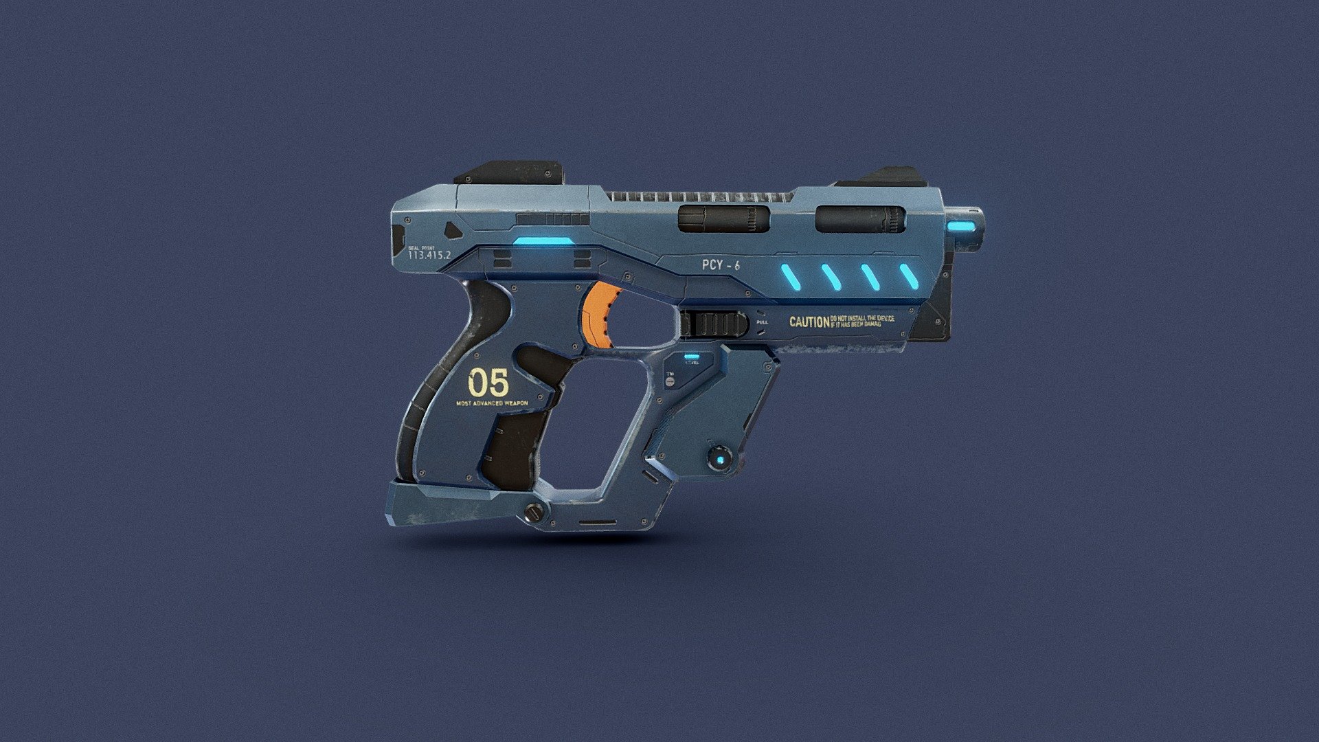 Low Poly Cyberpunk Sci-Fi Pistol Gun Futuristic - Buy Royalty Free 3D ...