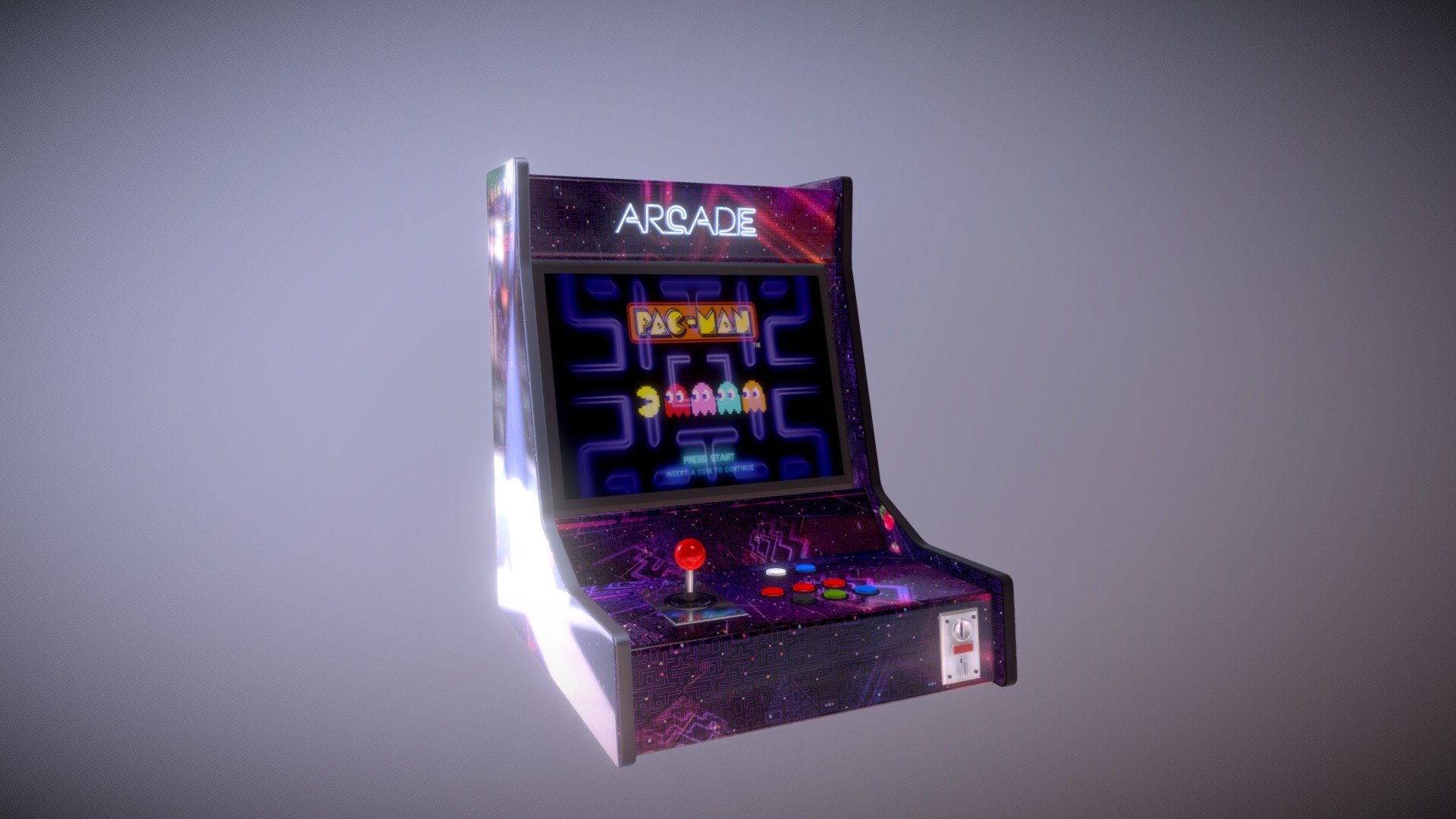 vintage pacman arcade machine - 3D model by nomercy.rms [9f707b5 ...