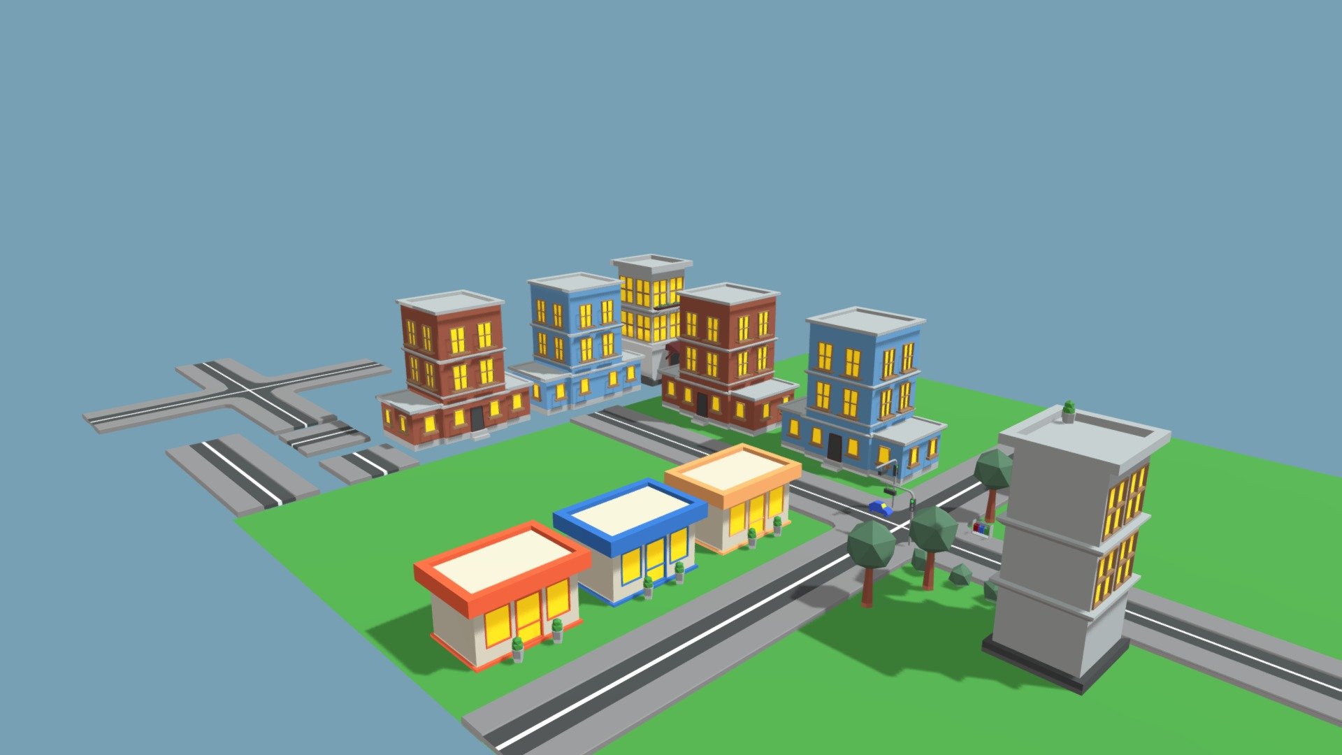 City Set - Download Free 3D model by dimakor943 [9f715c4] - Sketchfab