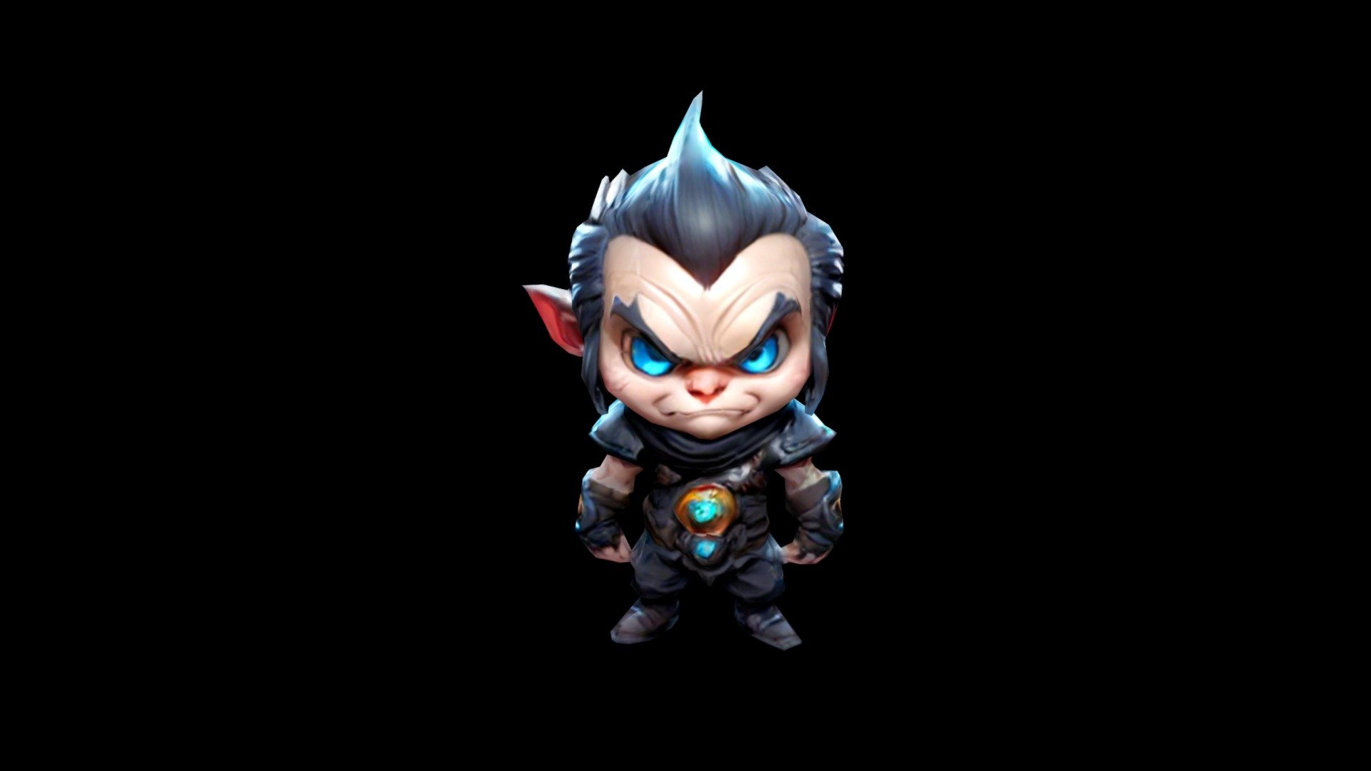 Anime-style goblin facing, with blue eyes and a - Download Free 3D ...