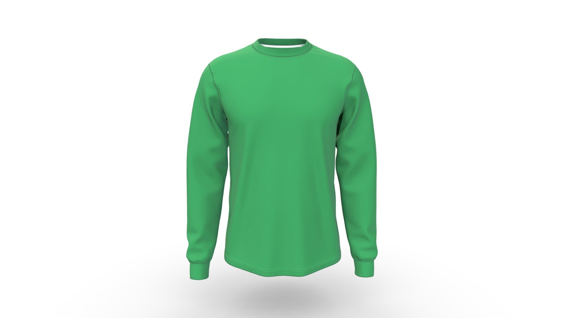 Men Solid Color LS Tee with Cuff - Buy Royalty Free 3D model by ...