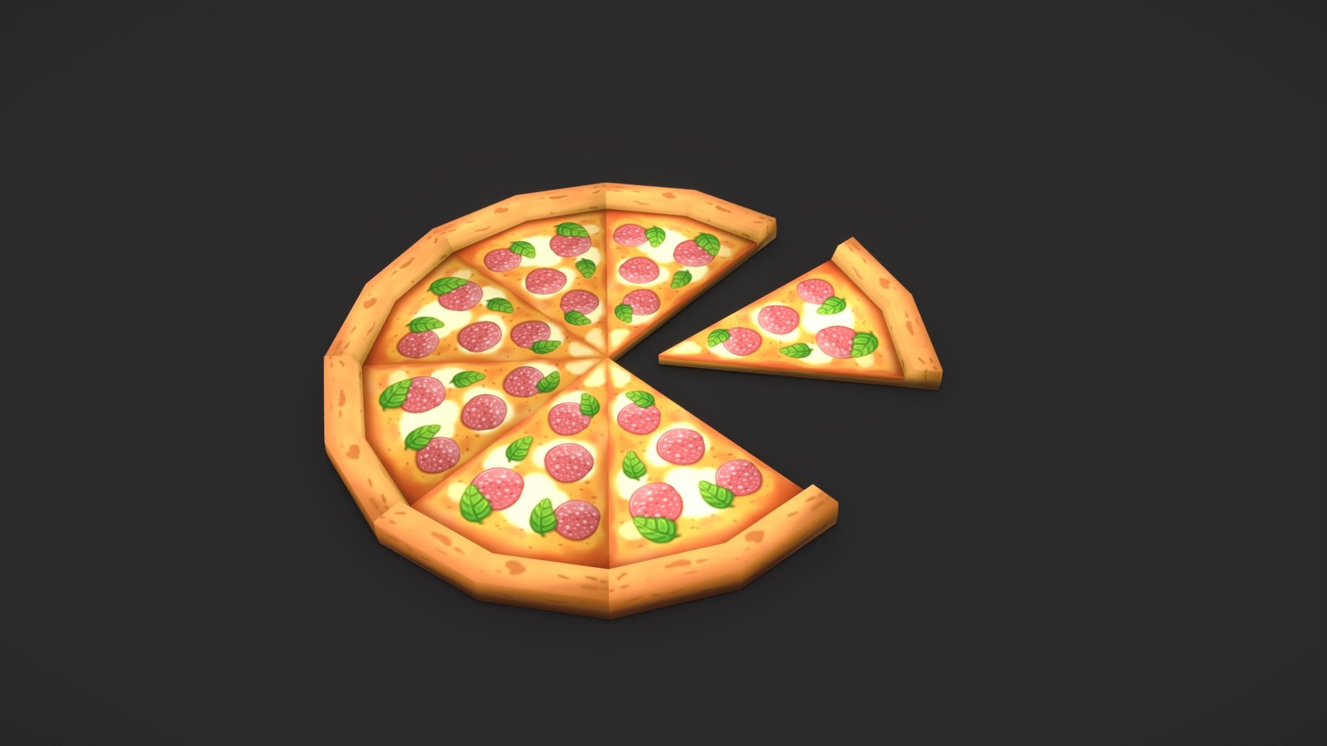 Handpainted pizza - 3D model by Alexander Günther (@AlexanderGuenther ...