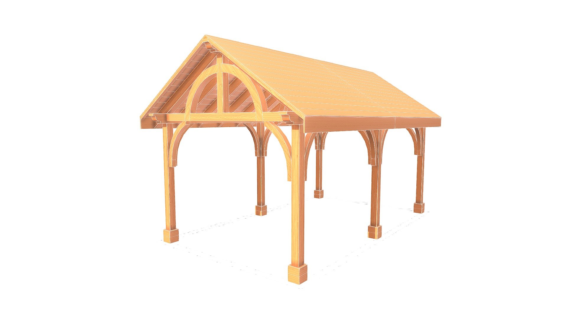 Custom Pavilion 21 ft L x 13 ft W - 3D model by Forever Redwood ...