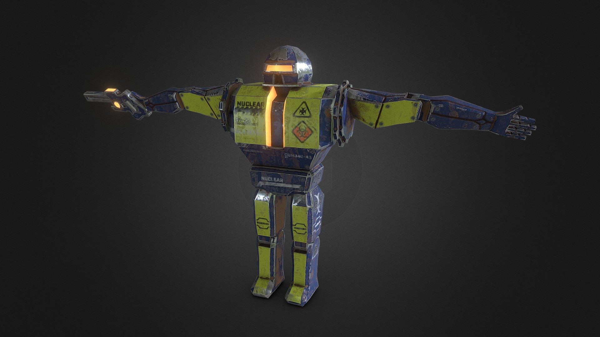 SciFi Robot Pistol Enemy Elements Video Game PBR - 3D model by The ...