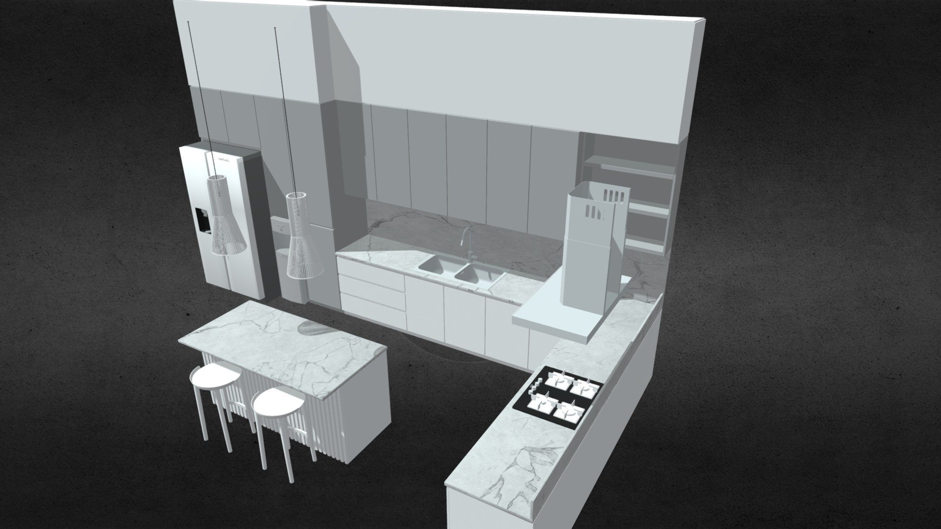 Modern Kitchen Set - Download Free 3D model by sparshgupta [9f949c4 ...
