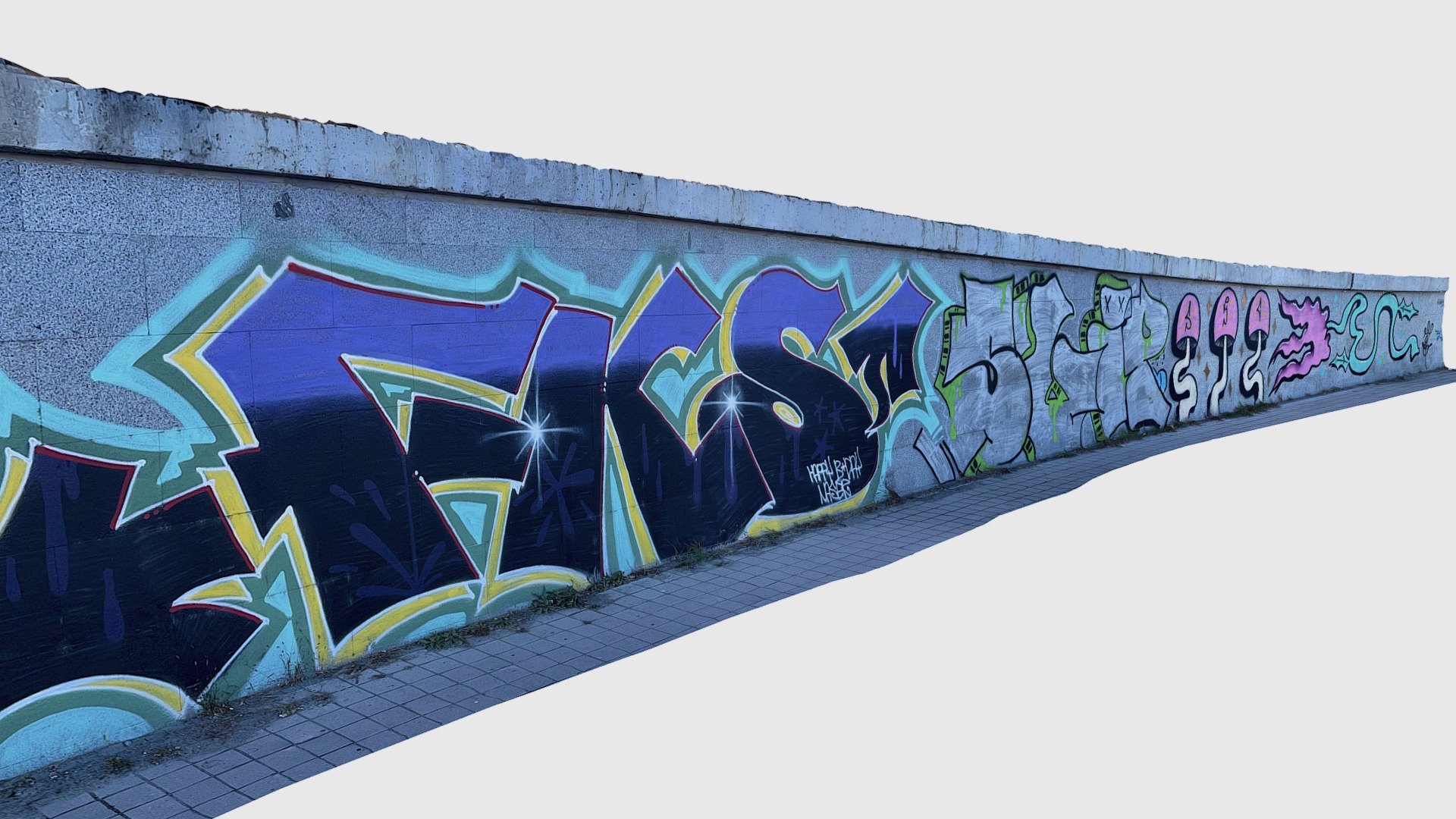 Graffiti wall 11 - Download Free 3D model by yaro.pro [9f9a59f] - Sketchfab