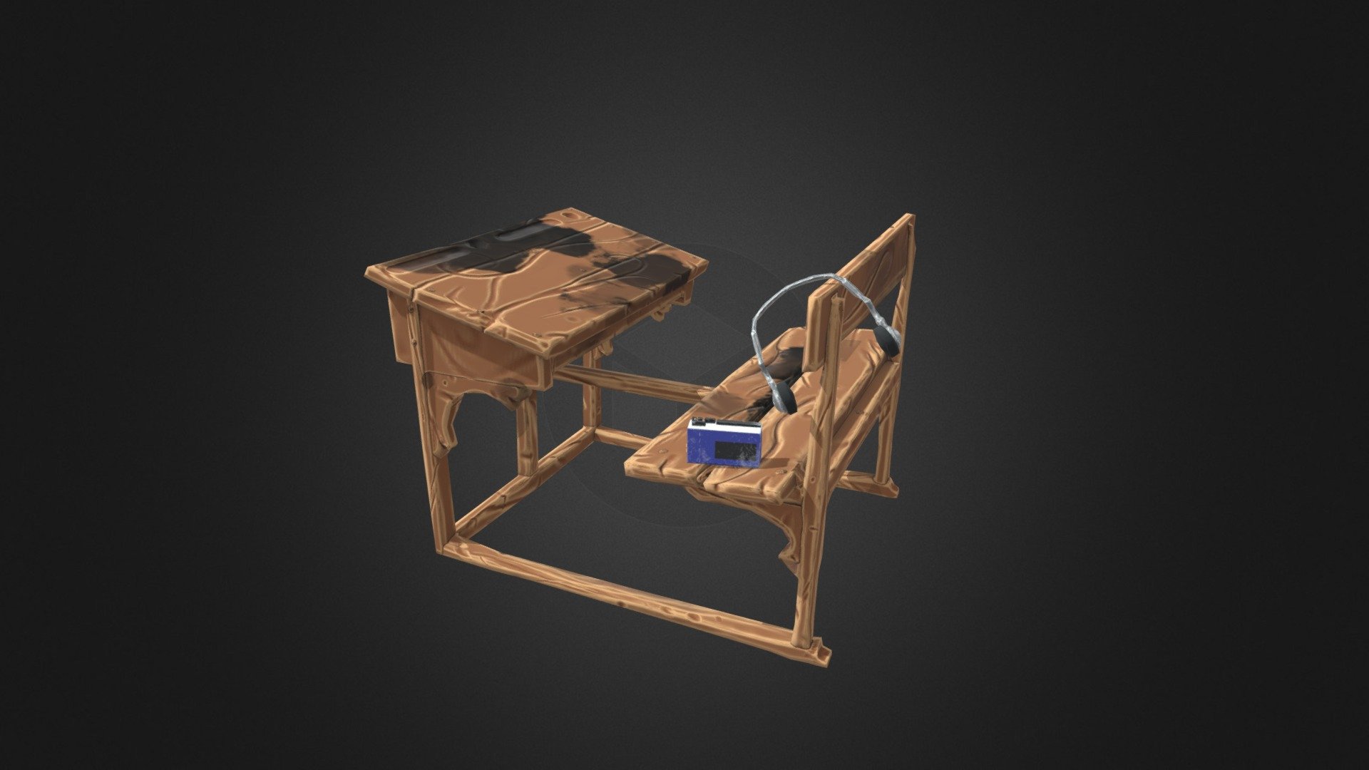 Stylized school desk - 3D model by Basile_df [9f9f0bd] - Sketchfab