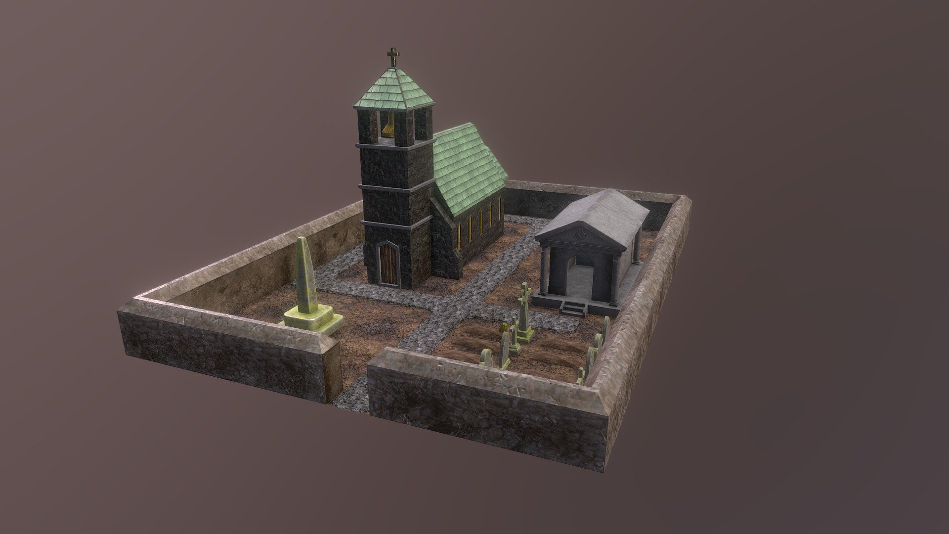 Medieval Graveyard Environment - 3D model by arainey [9fa0fd9] - Sketchfab