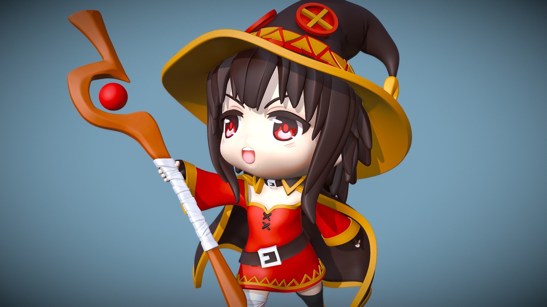 chibi megumin - 3D model by messias3dfigure [9fa2947] - Sketchfab