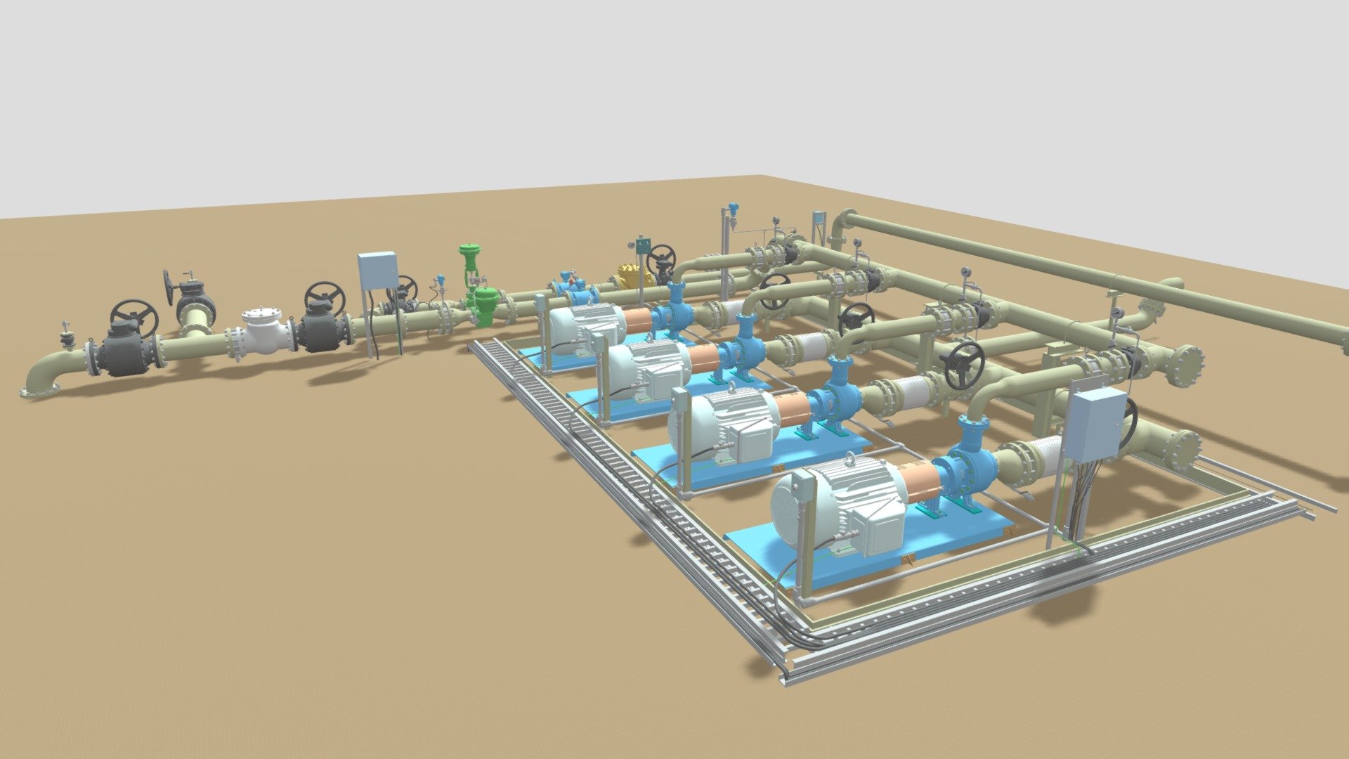 water transfer pumps - 3D model by wellsitelms [9fa73a3] - Sketchfab
