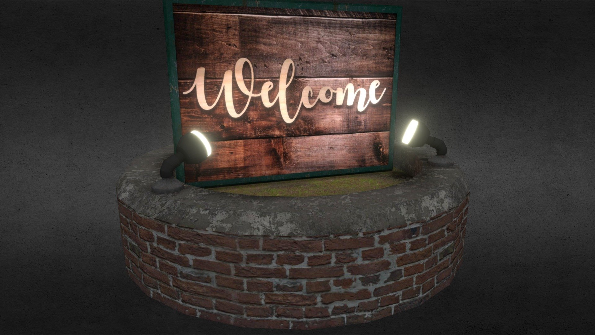 Lit Welcome Sign Planter Prop - Download Free 3D model by jimbogies ...