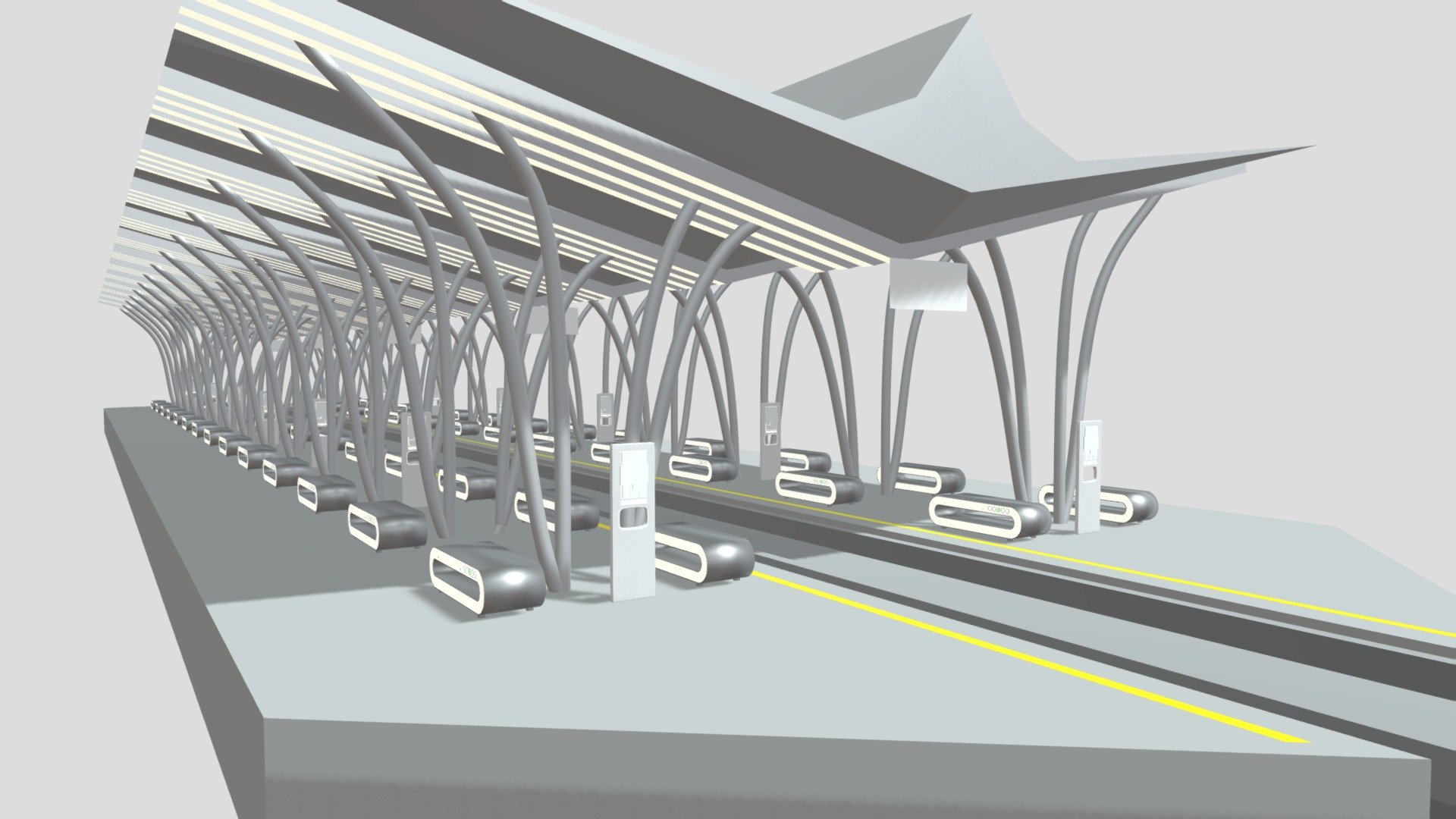 Train station - 3D model by barankugnu [9fb44f1] - Sketchfab