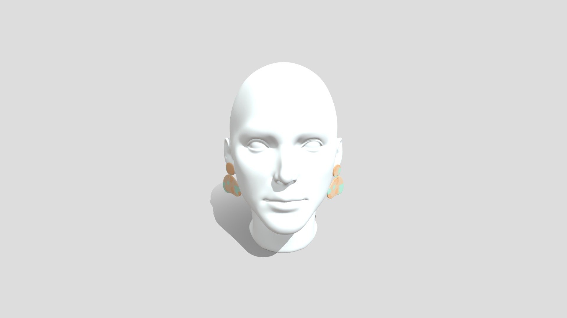 Model head with Polymer Clay Earrings - Download Free 3D model by x ...