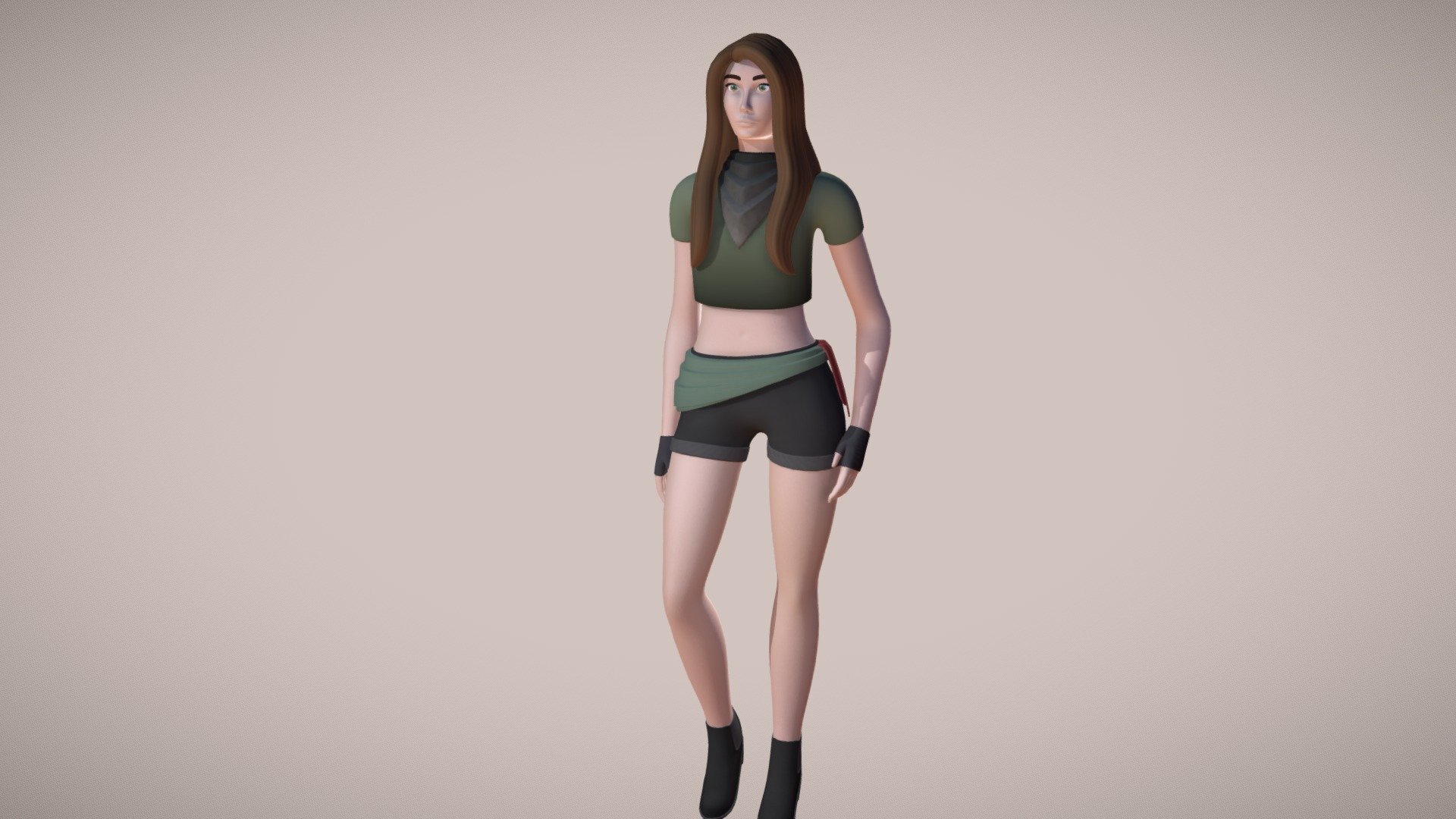 Rigged & Textured Mid-Poly Female Character - 3D model by Tsybe ...