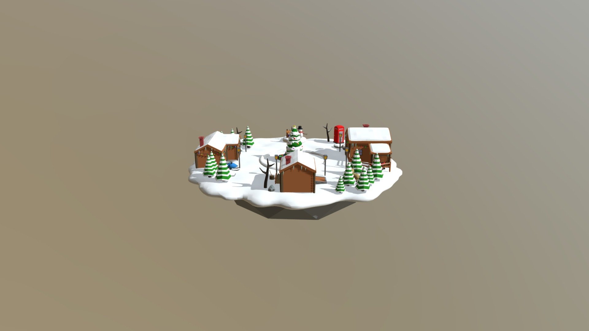 Low Poly Winter Scene - 3D model by Kinza.Shahzad [9fbda1e] - Sketchfab