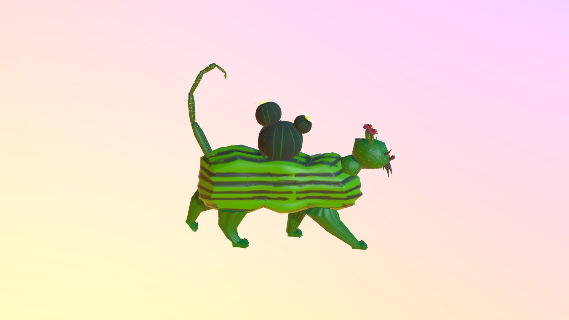 Cactus Cat - 3D model by MeganHolden [9fc3e13] - Sketchfab