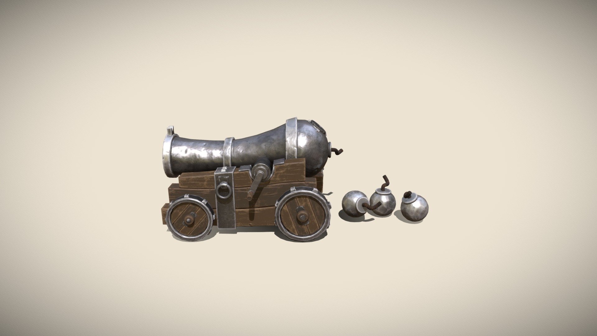 Stylized cannon - 3D model by aleksandra.jaskolka [9fc6327] - Sketchfab