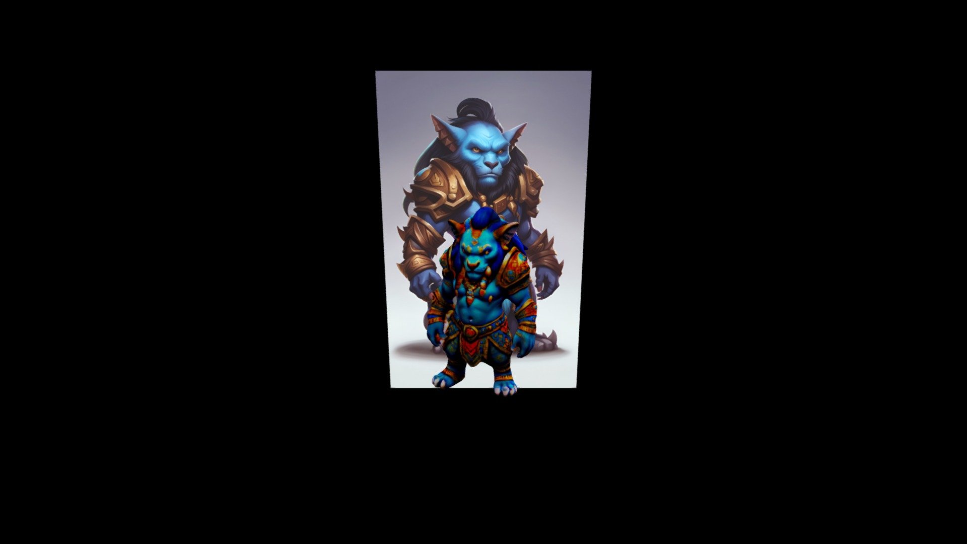 a cartoon image of a blue troll with a gold armo - Download Free 3D ...