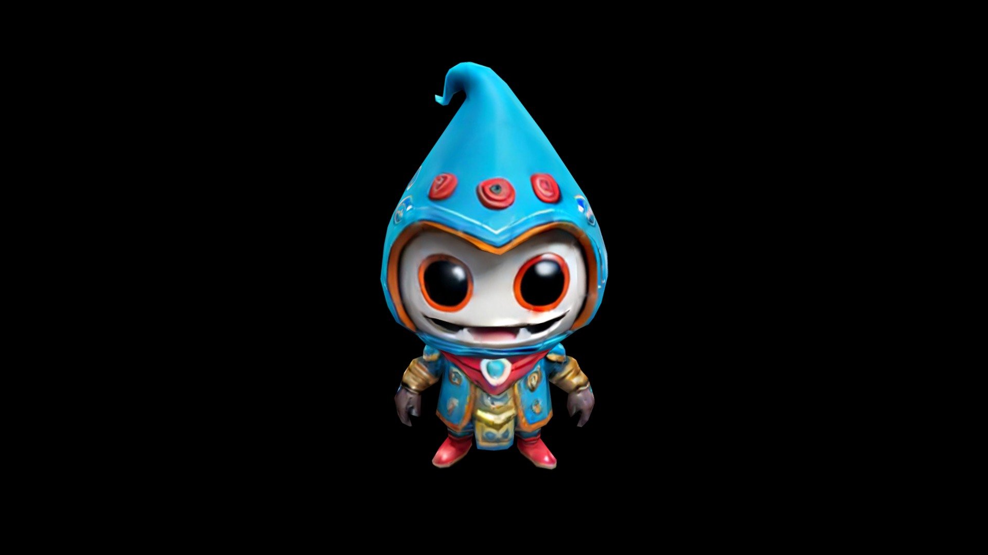 The Blue Genie A cartoon character with an overs - Download Free 3D ...
