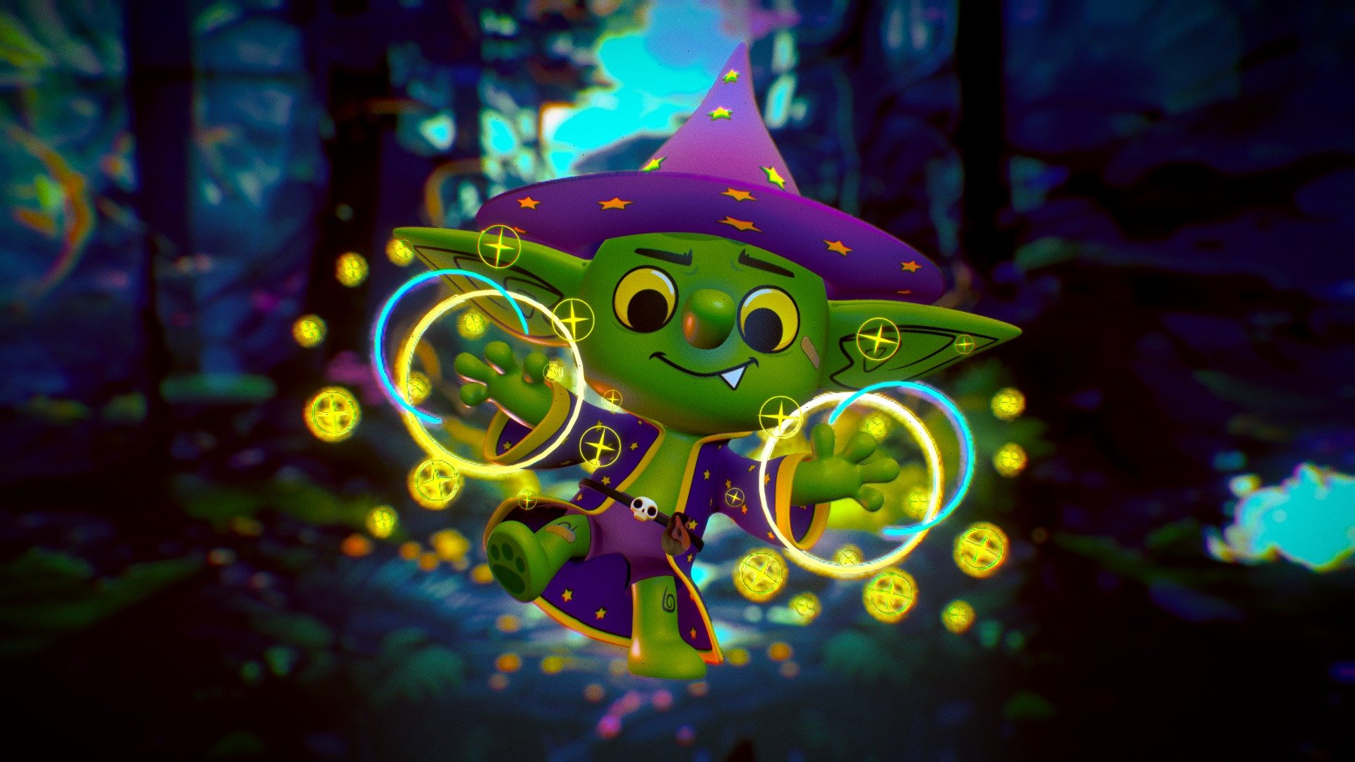 Chibi Goblin Wizard - 3D model by IgorSan [9fcddd9] - Sketchfab