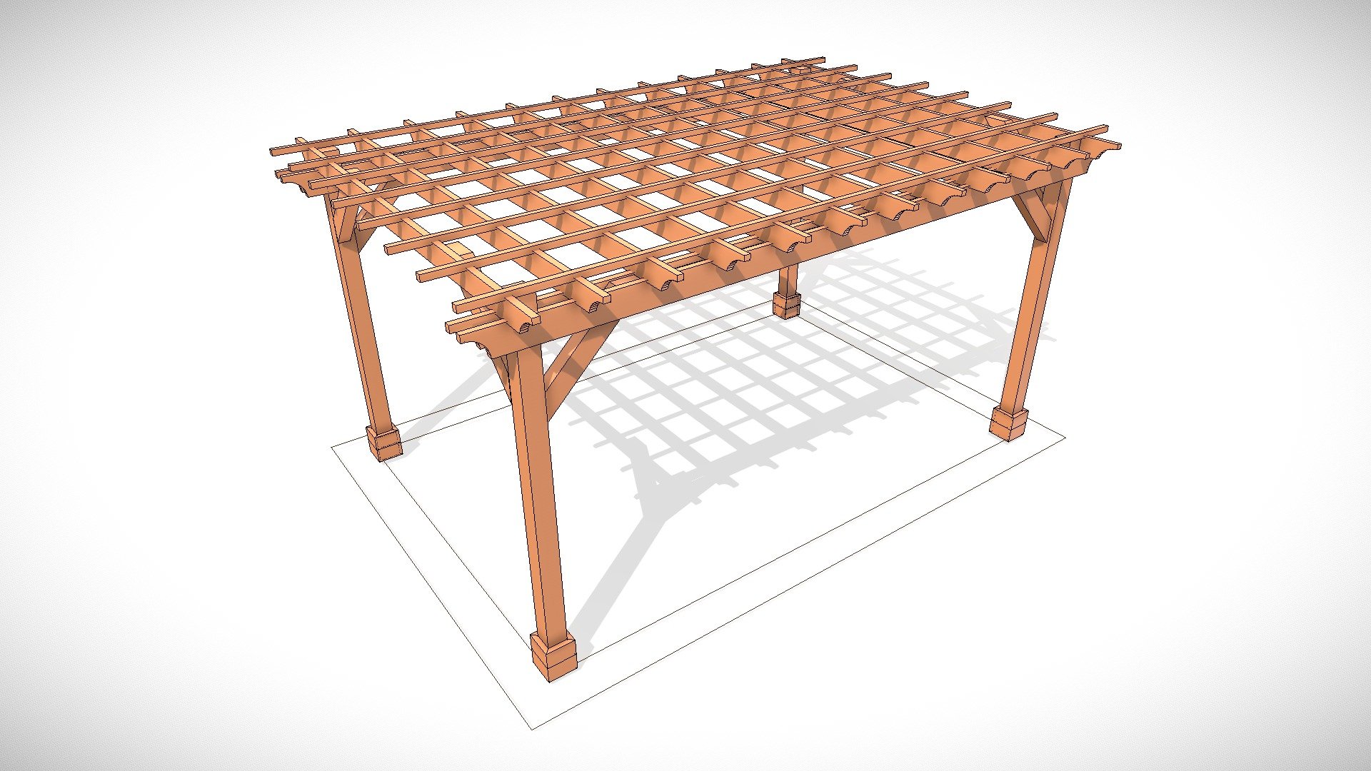 Custom Pergola 18 X 12.5 Ft - 3D model by Forever Redwood [9fcffed ...