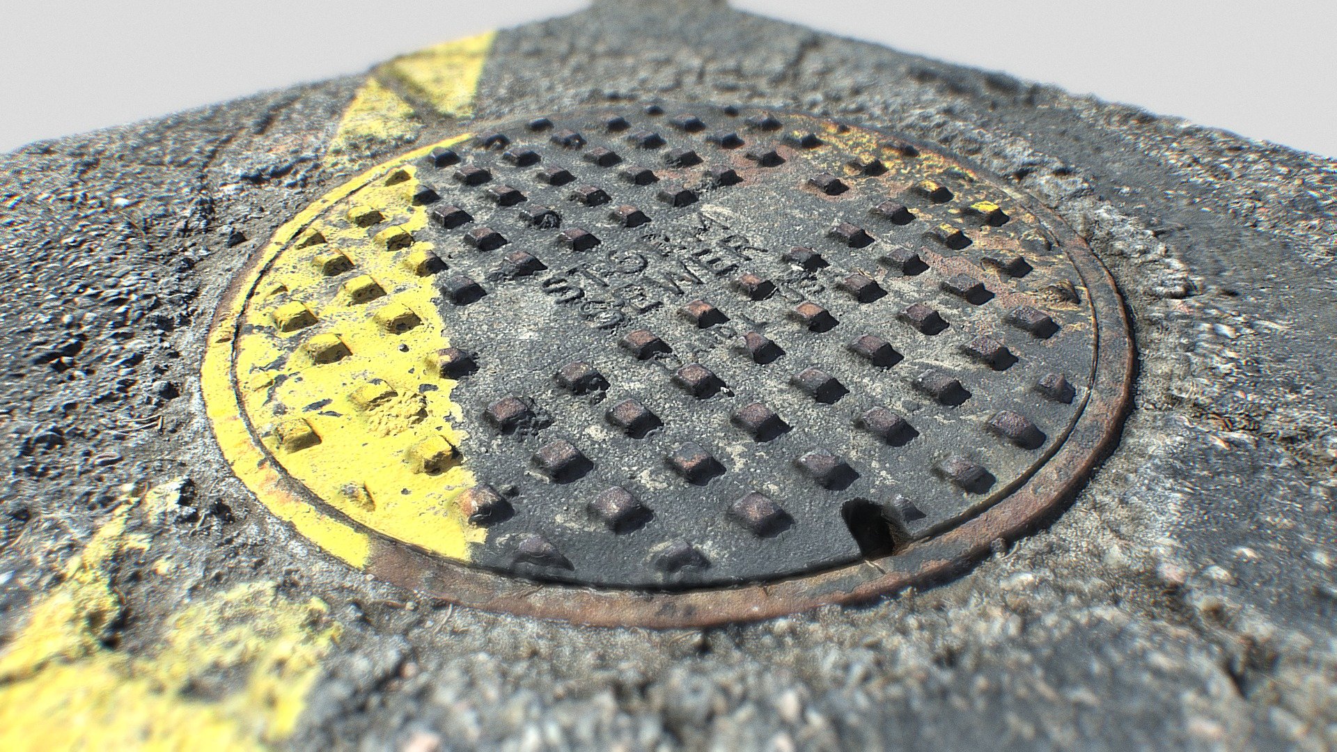 Line Painted Sewer Lid - Buy Royalty Free 3D model by Astounding ...