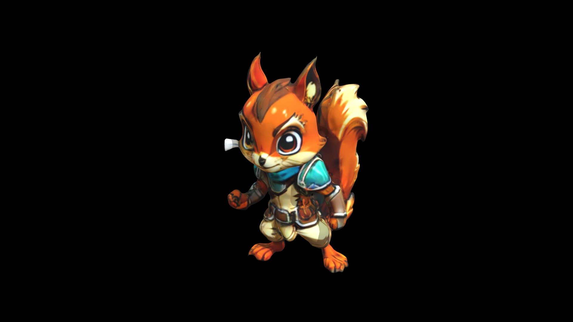 A small, warm-toned, anthropomorphic squirrel we - Download Free 3D ...
