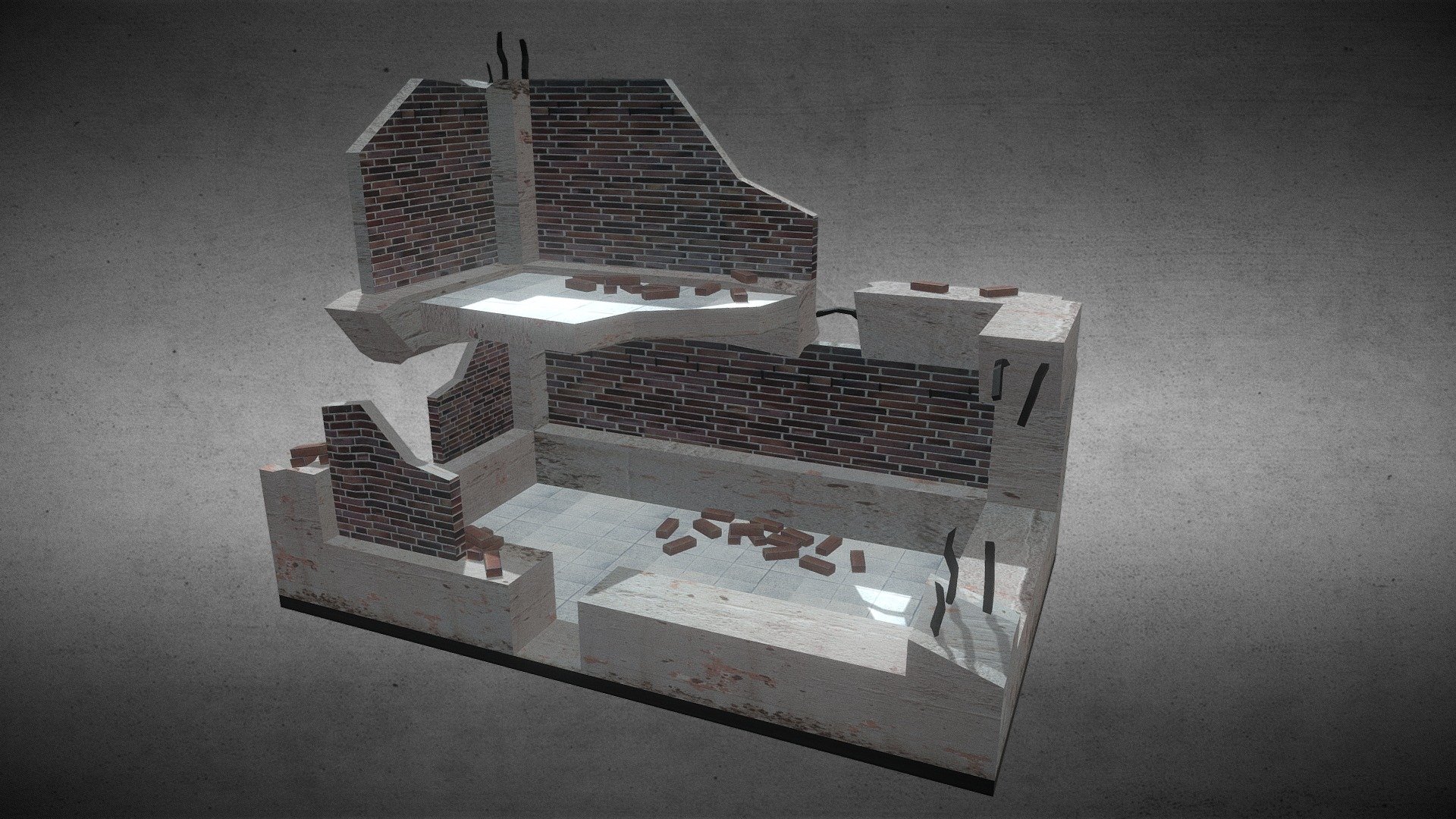 ruined house low poly - Download Free 3D model by ribot02 [9fdc8d1 ...