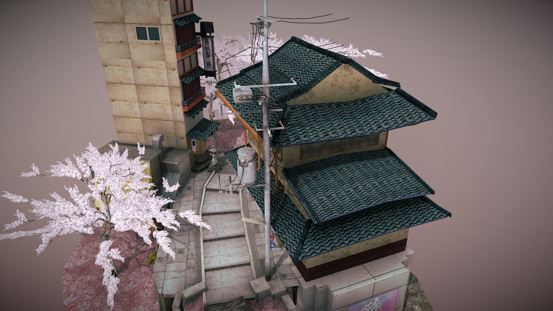 City Scene Kyoto - 3D model by Pype_Samuel [9fde105] - Sketchfab