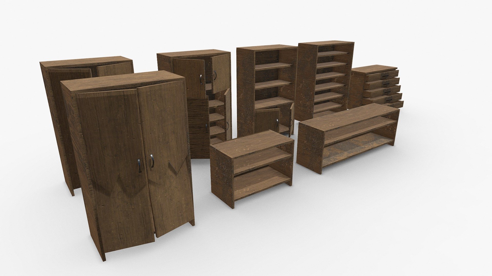 Old Shelves, Tv Stand And Closets - Download Free 3D model by Pieter ...