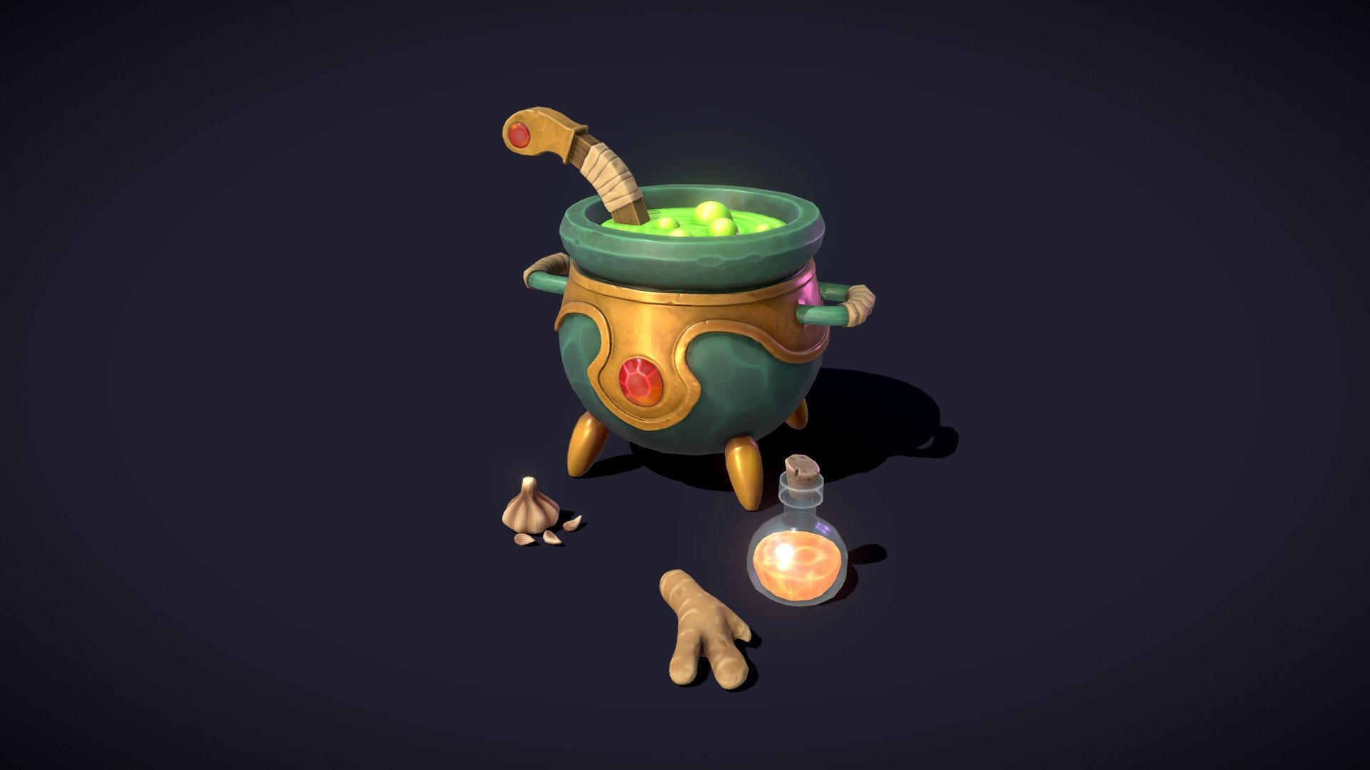 Stylized Cauldron Prop - 3D model by CNRK [9fe7a37] - Sketchfab