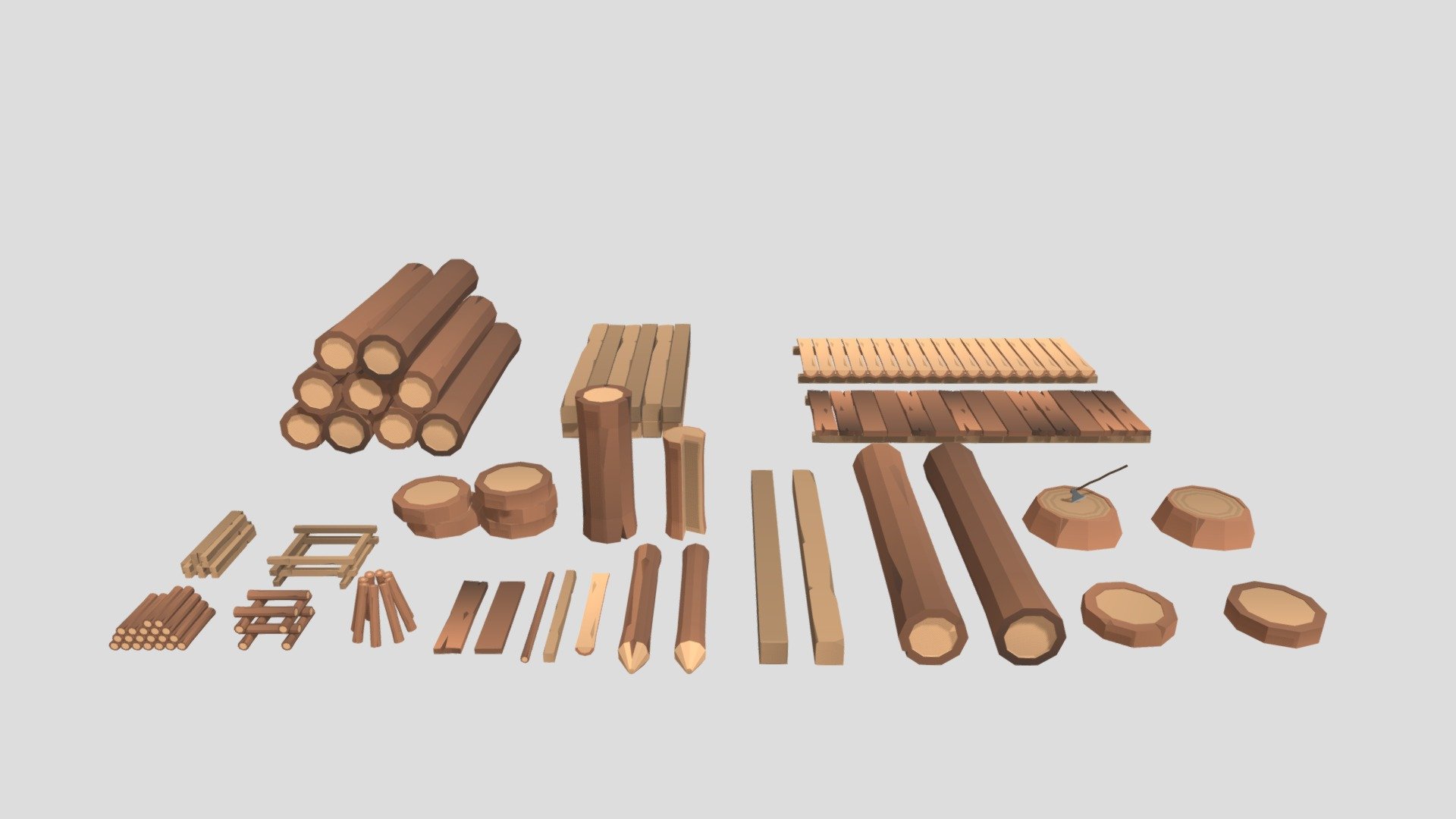 Low Poly Wood Assets - 3D model by Özgün A. Altuntaş ...