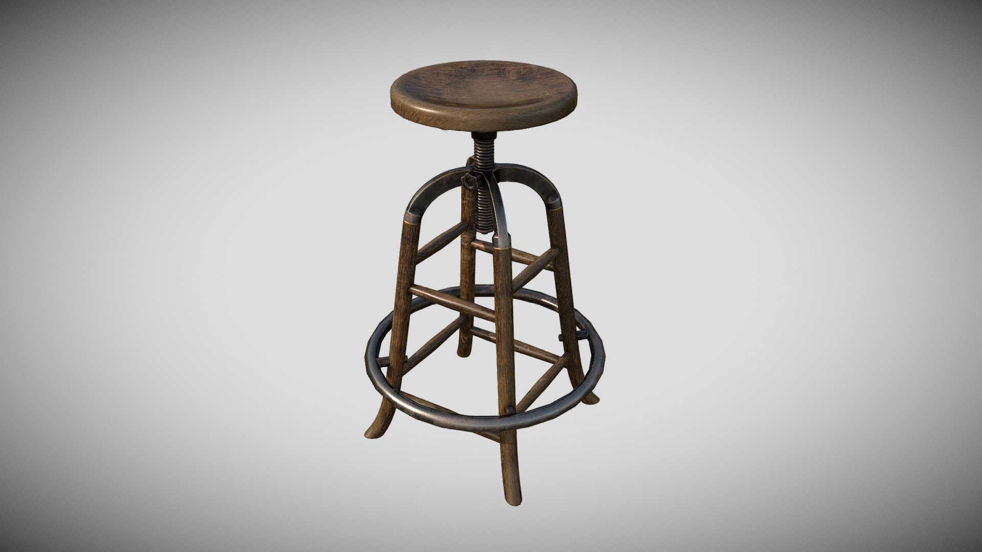 Wooden Round Stool - Game Ready 3D Model - 3D model by Marcus (@xmoono ...