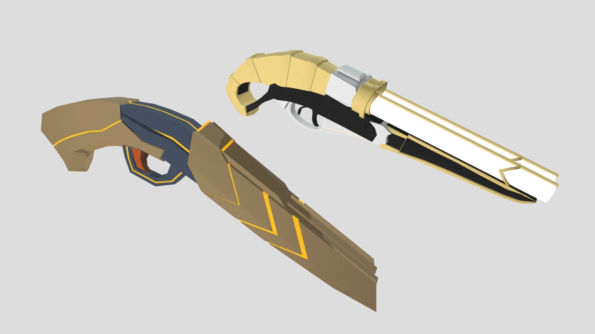 Magical Techno Shotgun One Handed 2 Pack - Download Free 3D model by ...