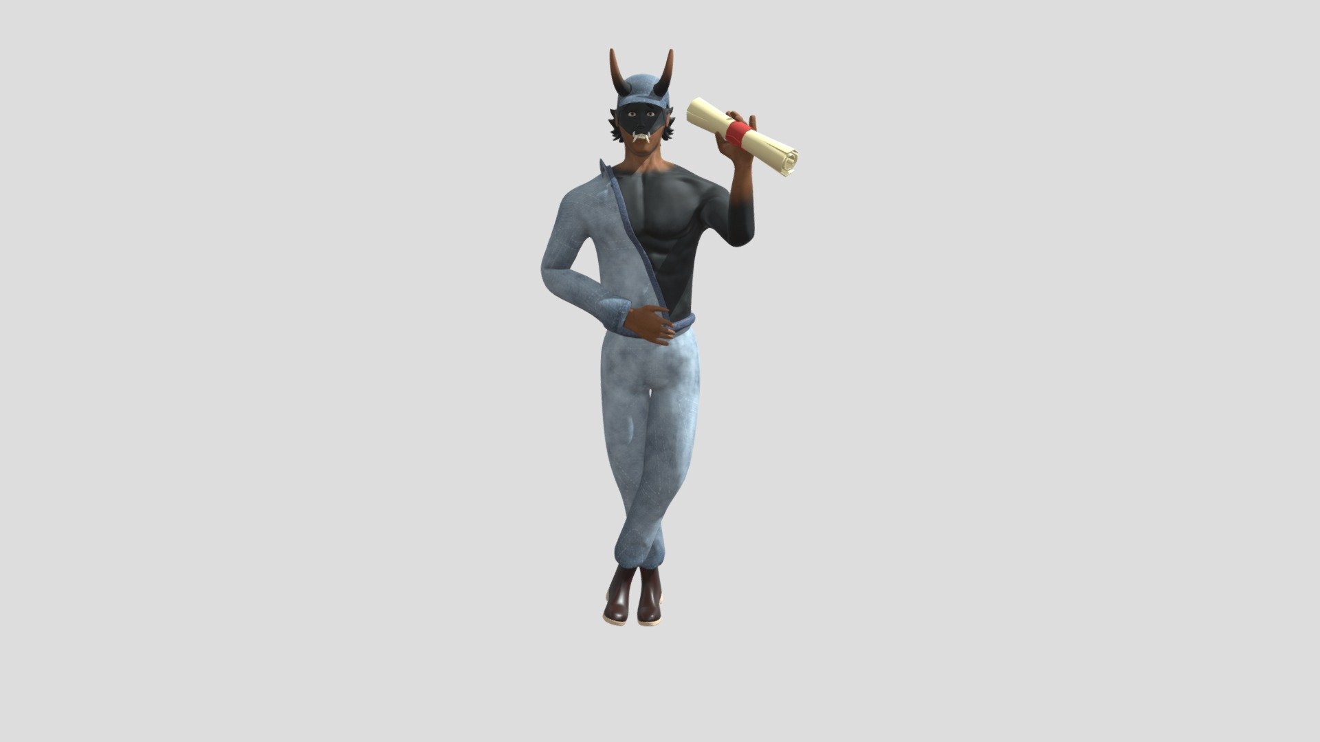 Assignment - 3D Character design - Oni Mailman - 3D model by Keyemera ...