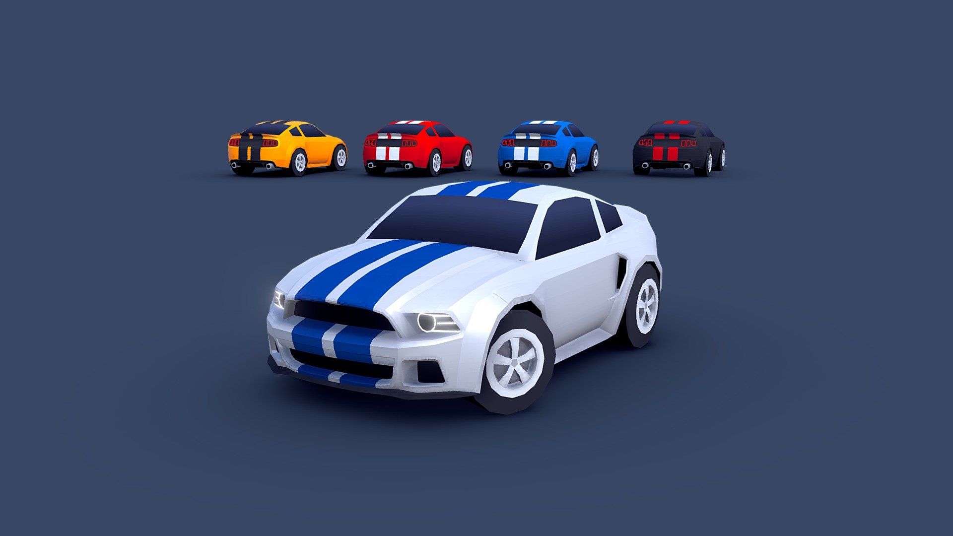 Cartoon Ford Mustang 2014 - Buy Royalty Free 3D model by SunsetStudio ...