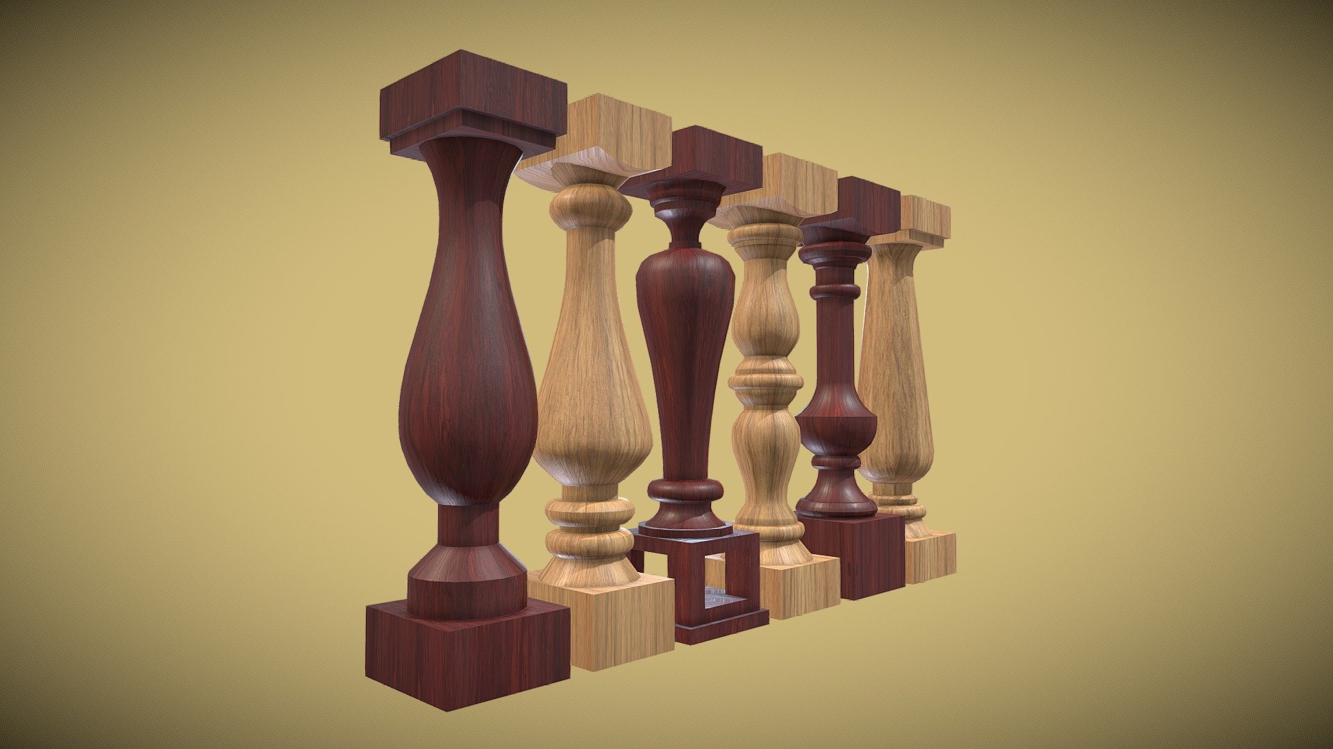 Balusters Set 1 - Download Free 3D model by SAXN [a0063a8] - Sketchfab
