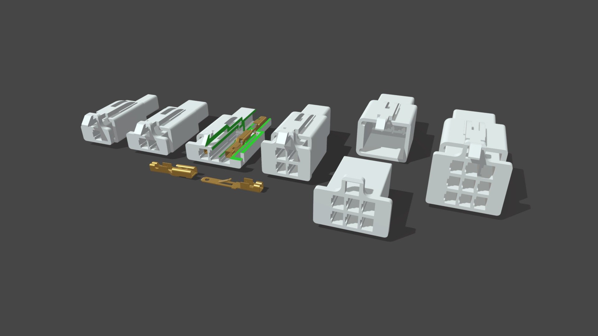 Car Connectors DJ70(..)1A-2.8-(..)1 - 3D model by Kamenskiy3D [a008085 ...