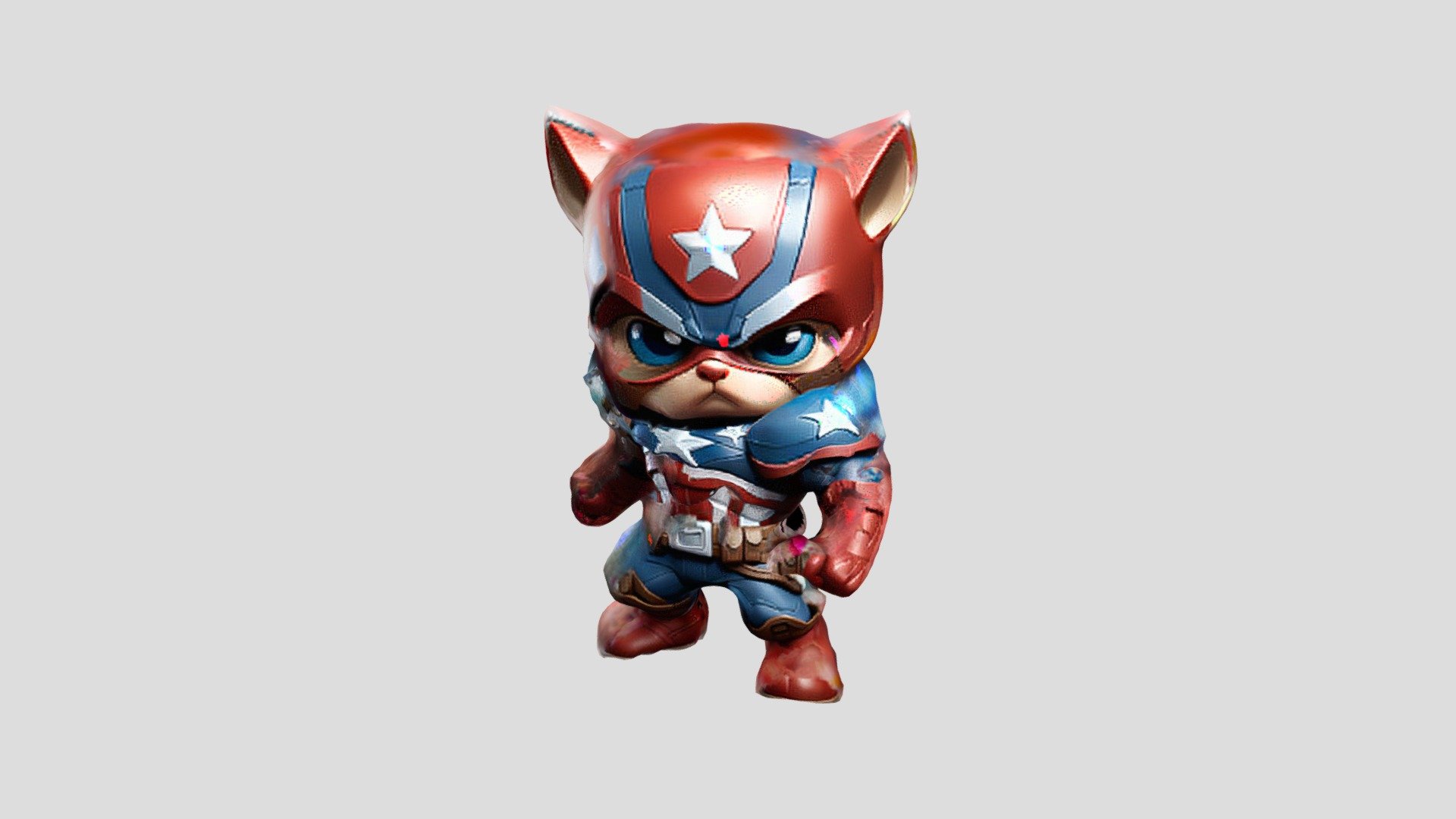 Cat Captain America A small cat dressed as Ca - Download Free 3D model ...