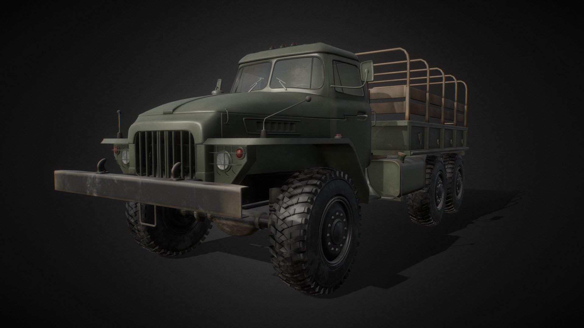 Soviet truck - Ural 375d - Buy Royalty Free 3D model by vojtech.vejtasa ...