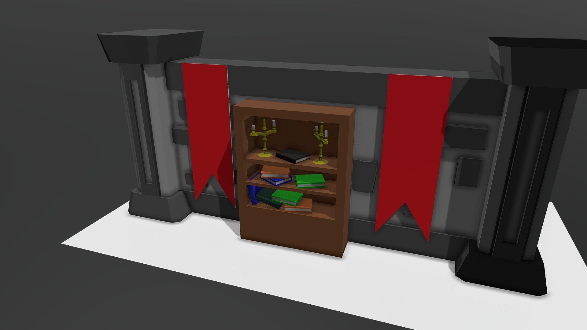 Dungeon Assets - Estante com livros Low Poly - 3D model by ...