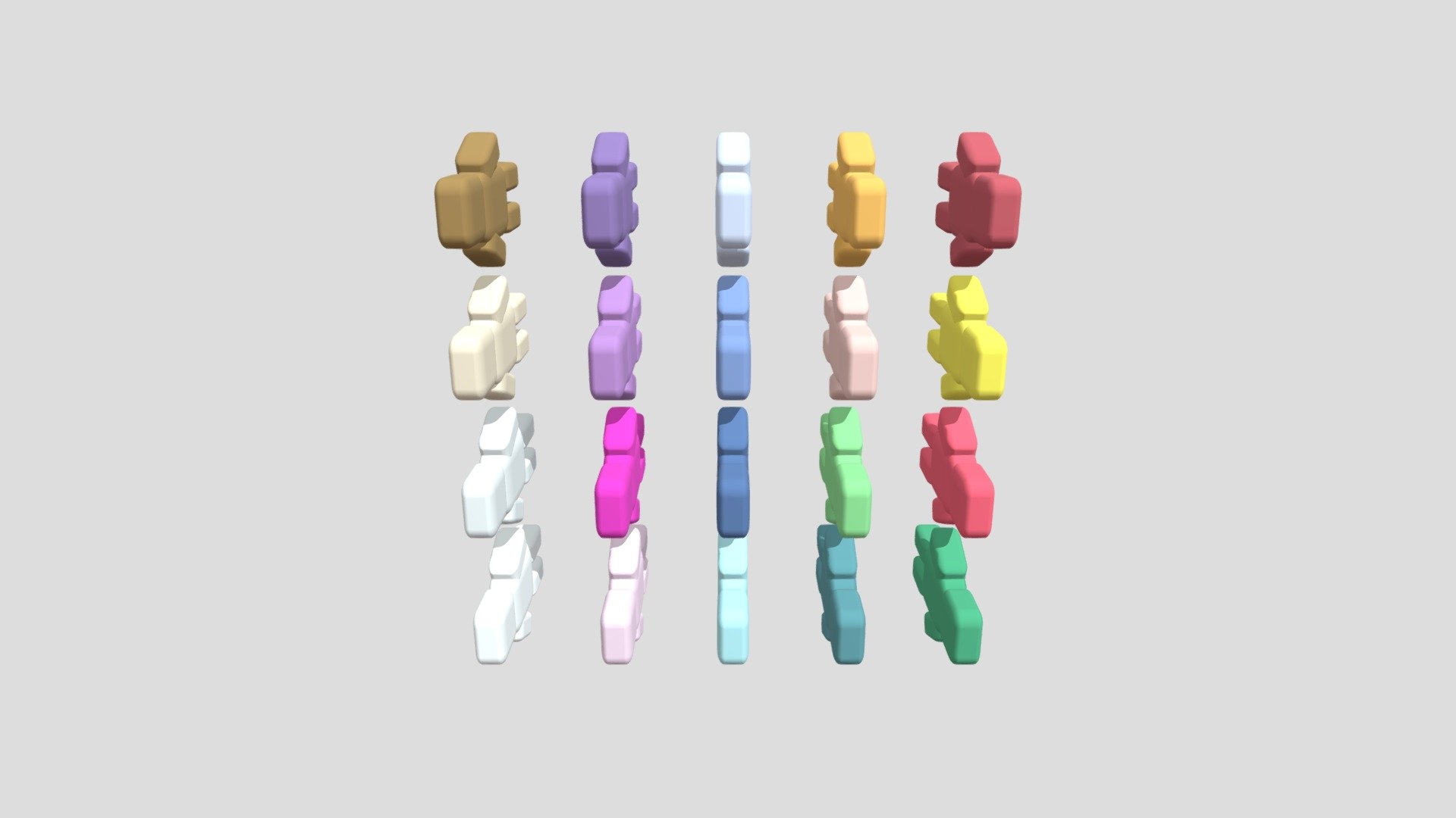 Coloured Cartoon Characters - 3D model by mark212121 [a01b4ae] - Sketchfab