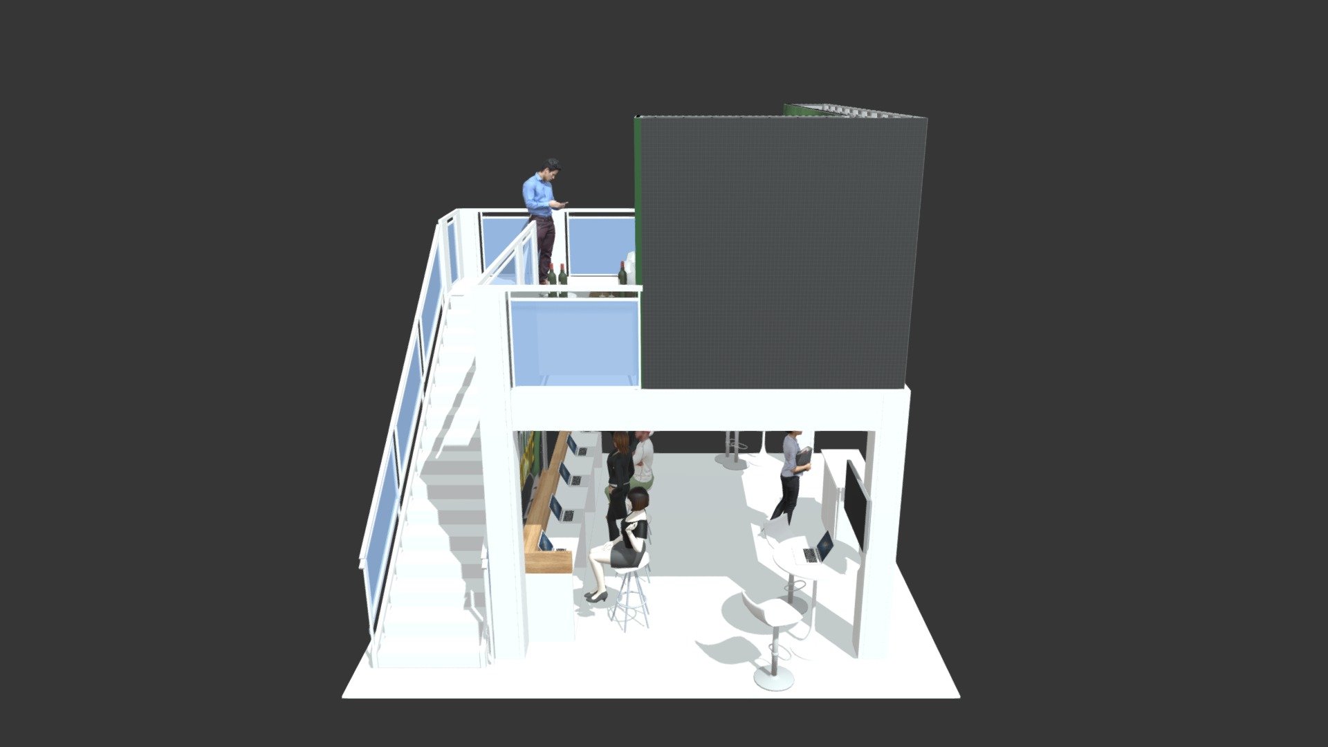 20x20 Double Deck Booth with Anamorphic Video - 3D model by ...