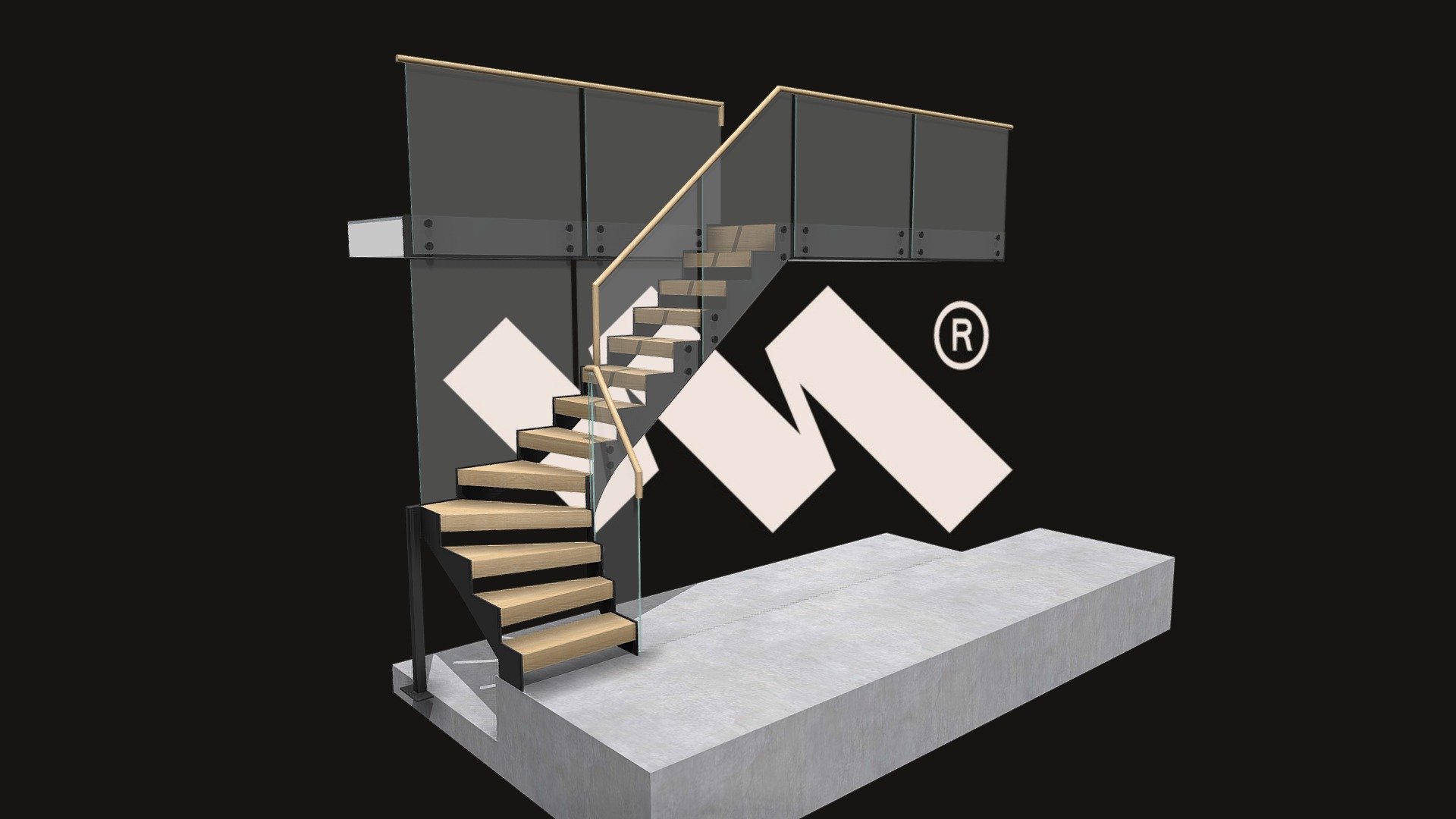 Ward - Staircase Visual - 3D model by The Metal Staircase Company ...