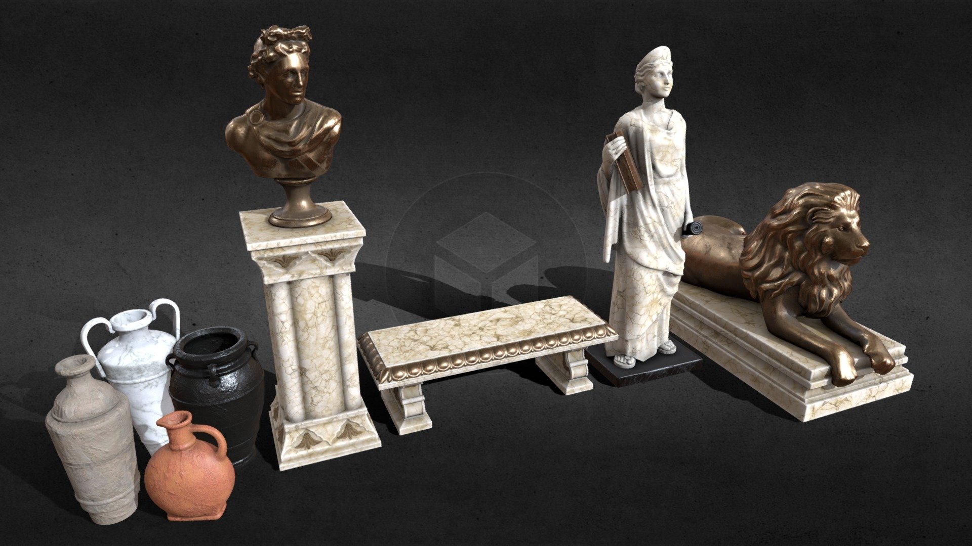 Ornate Ancient Greek Props - Buy Royalty Free 3D model by CleanCraft3D ...