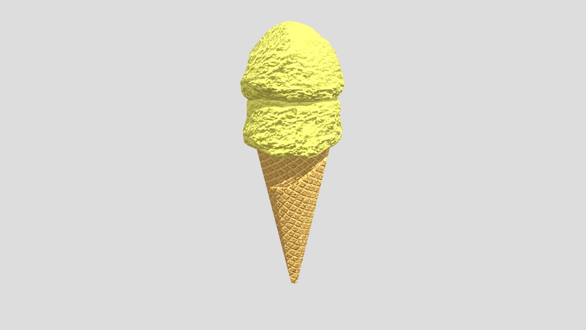 Yellow Ice Cream Cone - Download Free 3D model by alterbotcreations ...