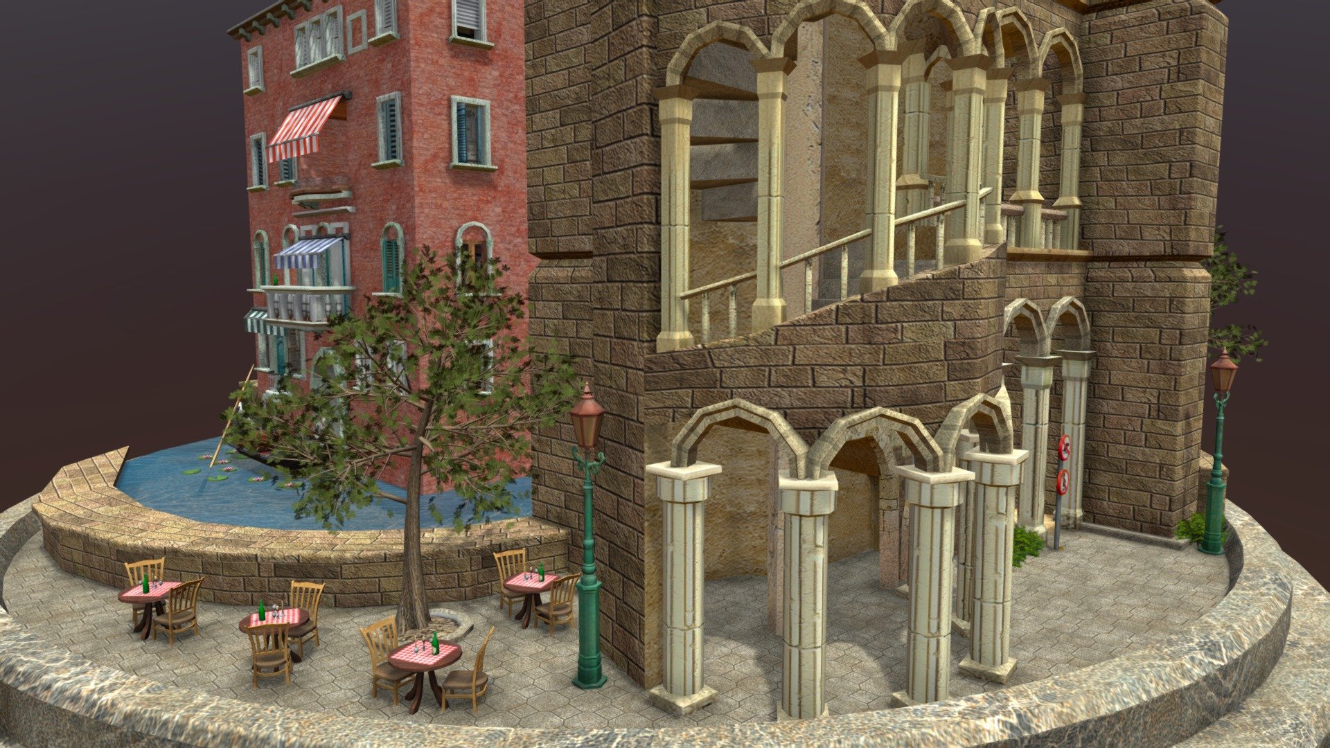 Low Poly Cityscene Venice - Download Free 3D model by Watse D'haene ...