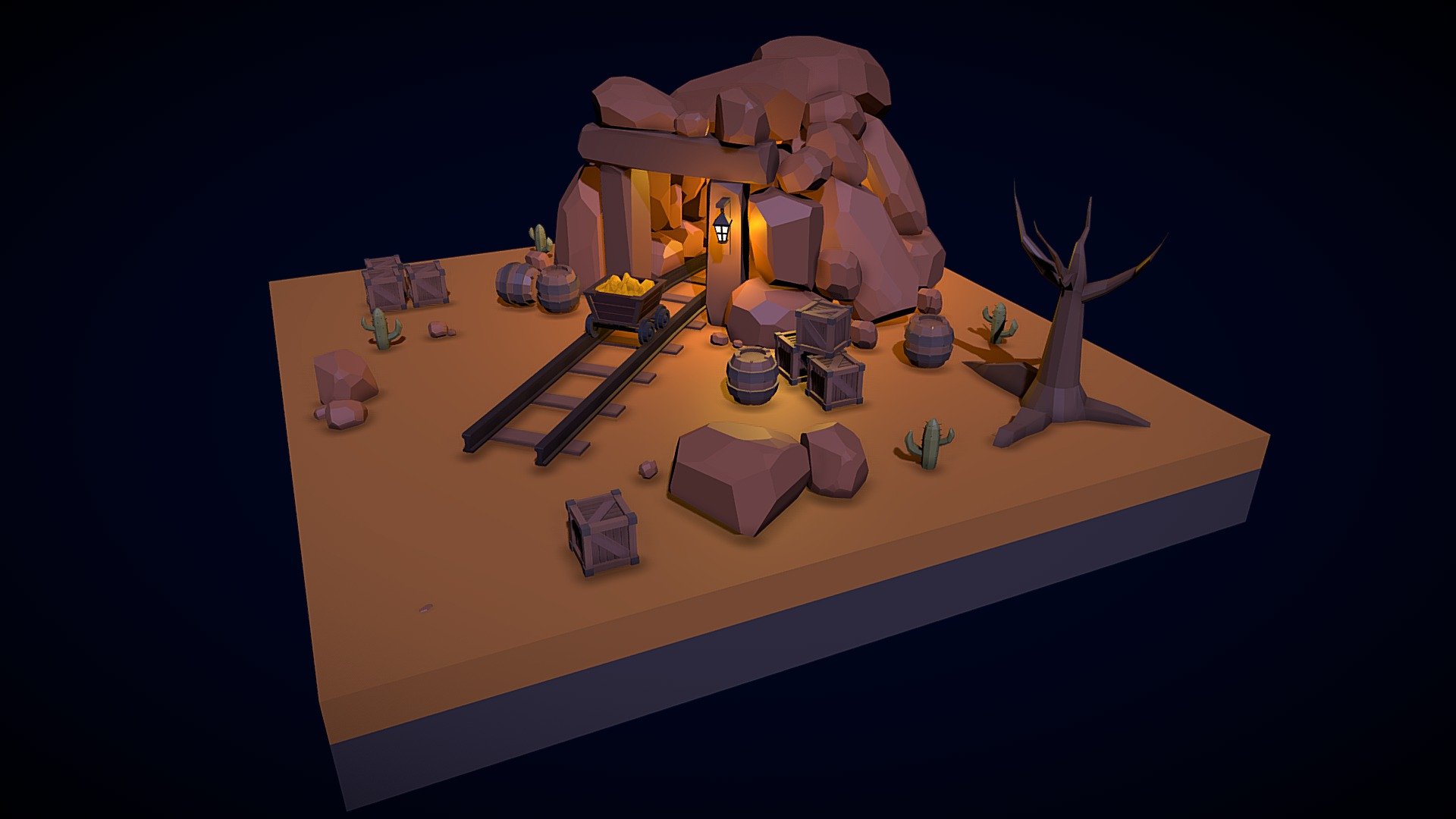 Wild West Gold Rush - Lowpoly Set - 3D model by Gowtham B (@gowb ...