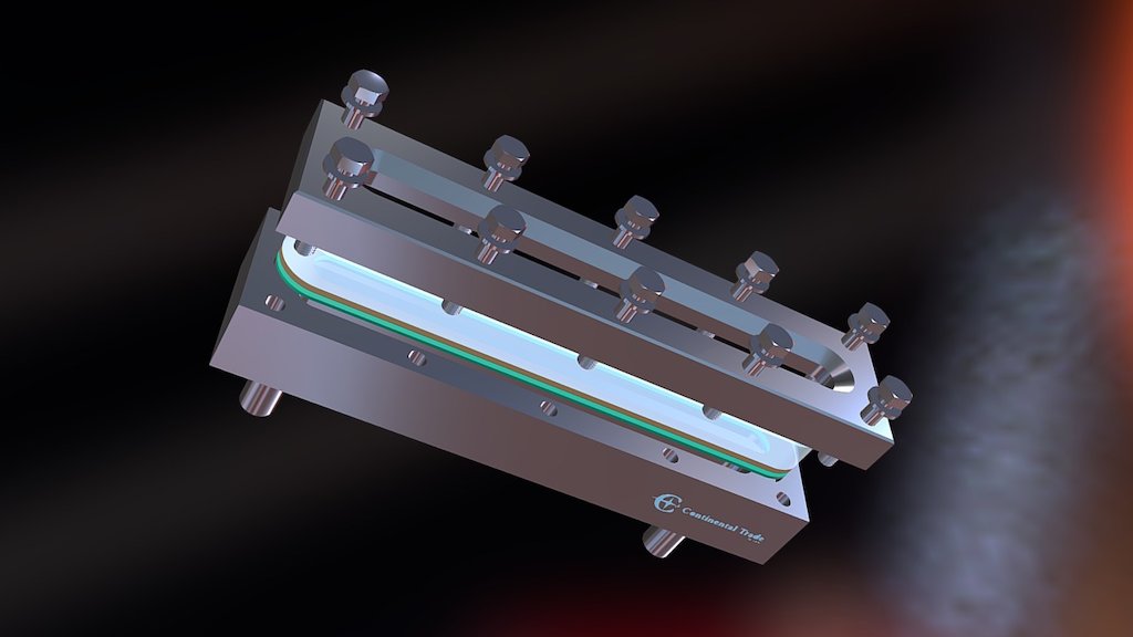 Rectangular Sight Glass with spigots for welding - 3D model by ...